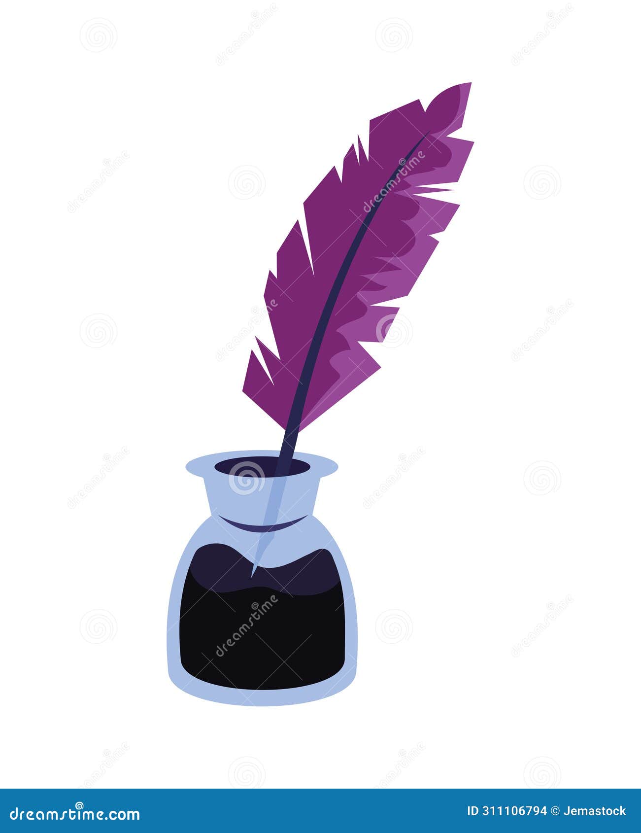 Poetry feather and ink stock illustration. Illustration of quill ...