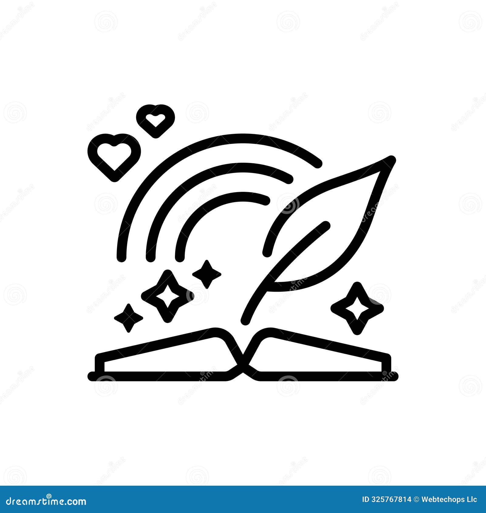 Black Line Icon for Poetry, Writting and Poem Stock Illustration ...