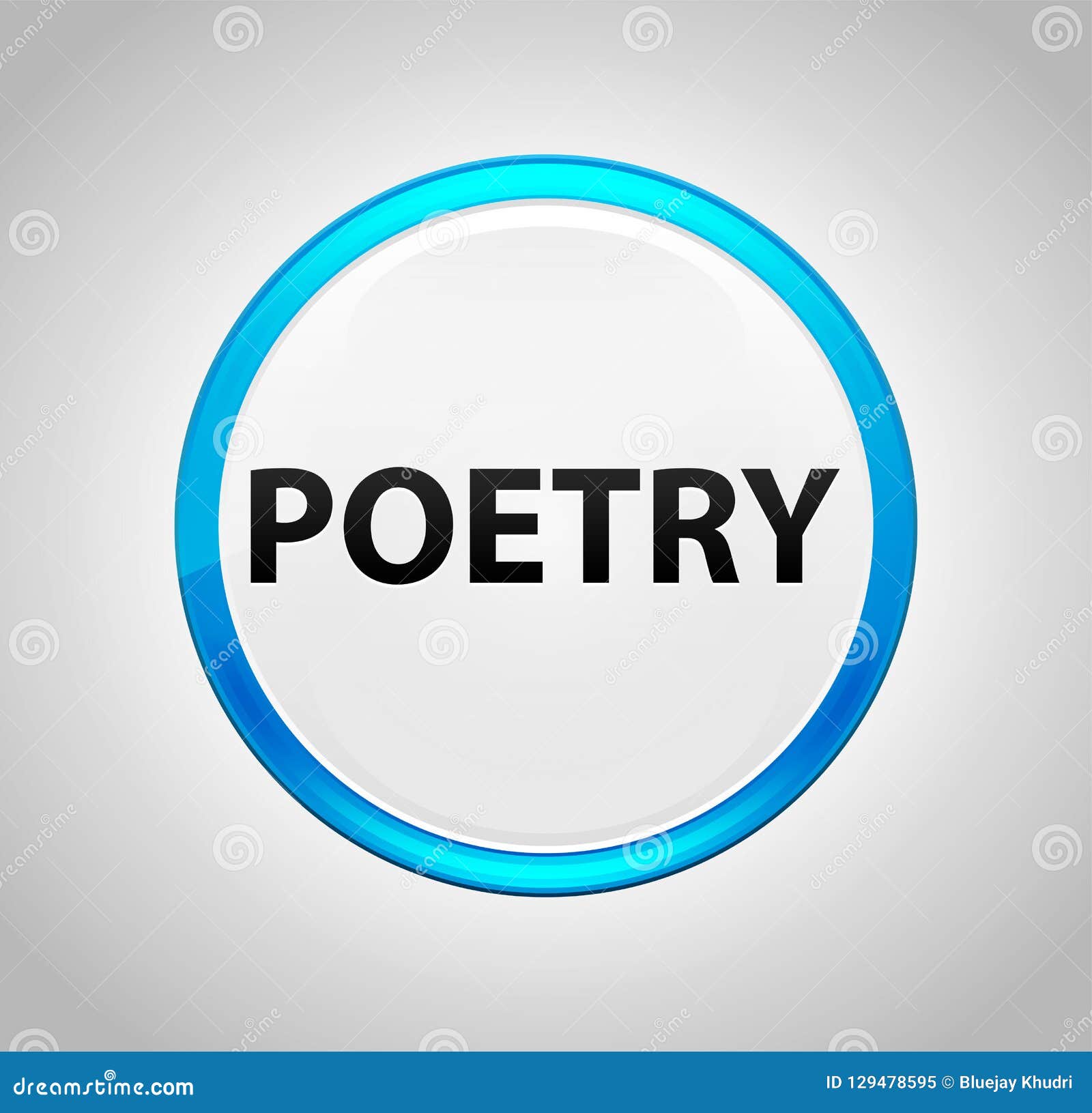 Poetry Round Blue Push Button Stock Illustration - Illustration of sign ...