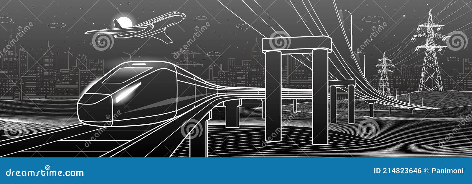 Outline Flyover Bridge Vector Icon. Isolated Black Simple Line Element ...