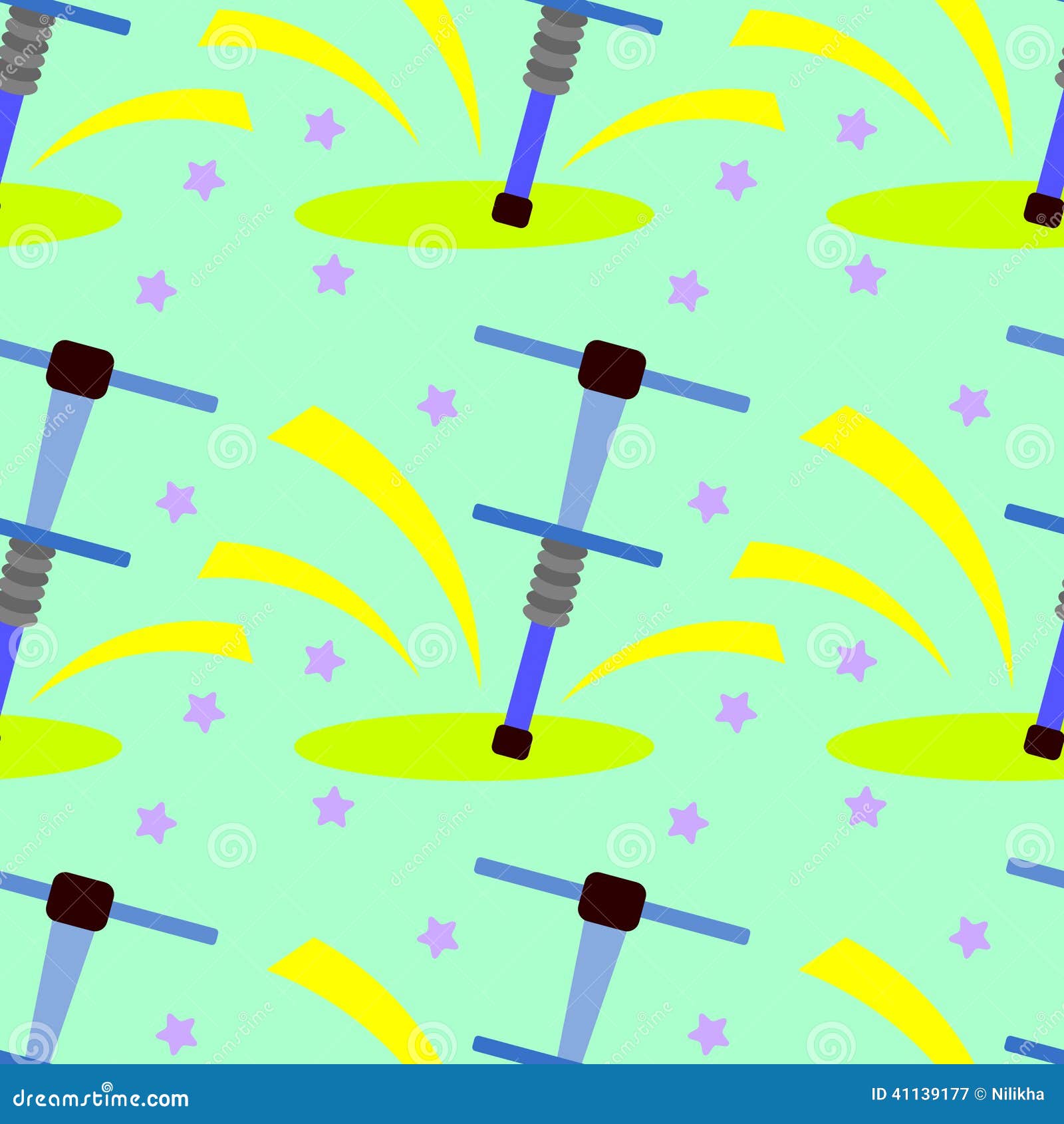 Pogo Stick Seamless Background Design Stock Illustration - Illustration ...