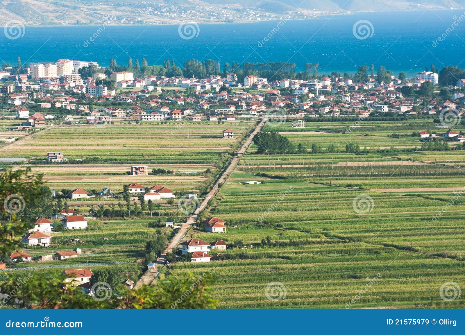 Pogradec Town in Southeastern Albania Stock Image - Image of lake, land ...