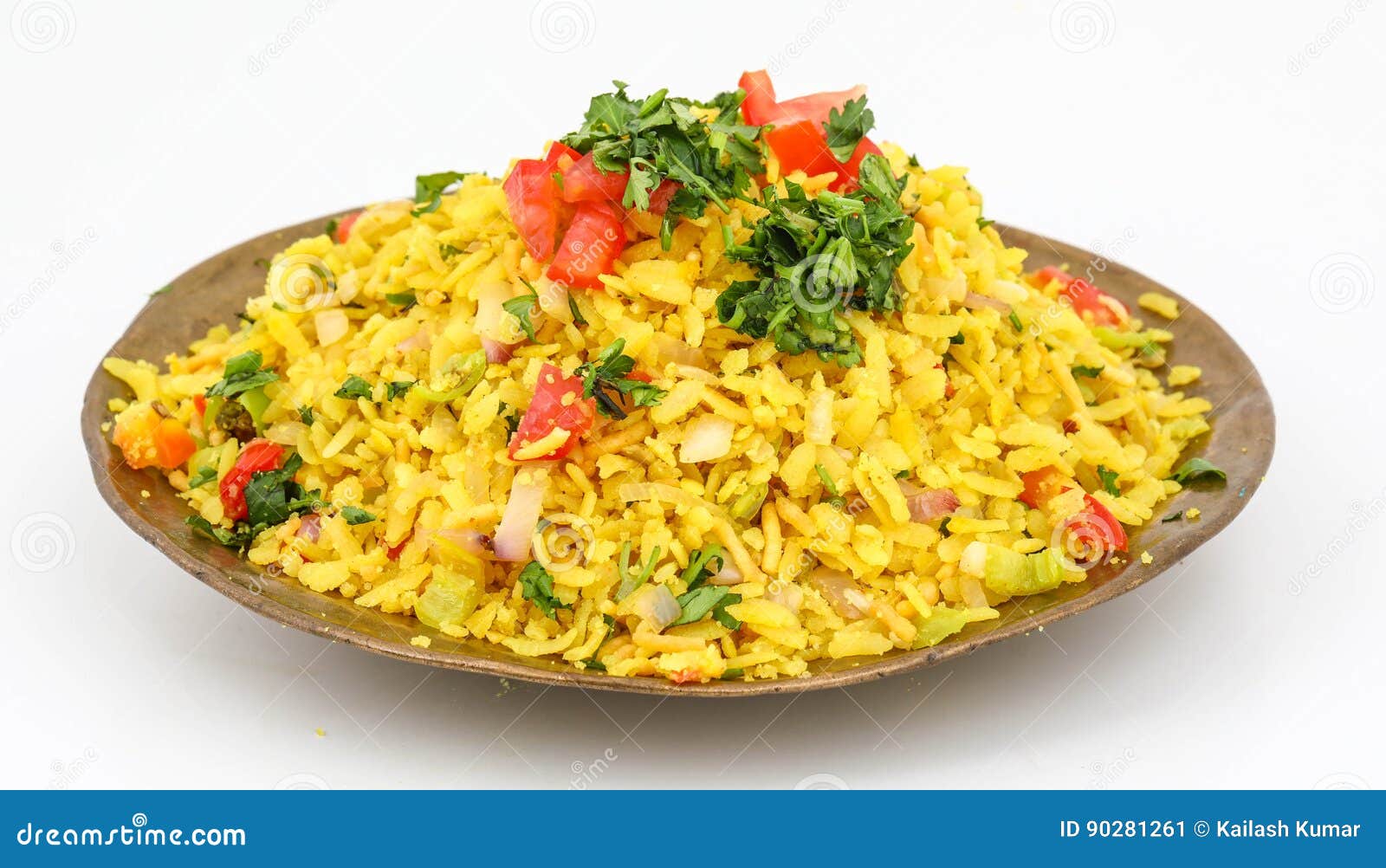 Poha stock image. Image of coriander, nutrition, delicious - 90281261