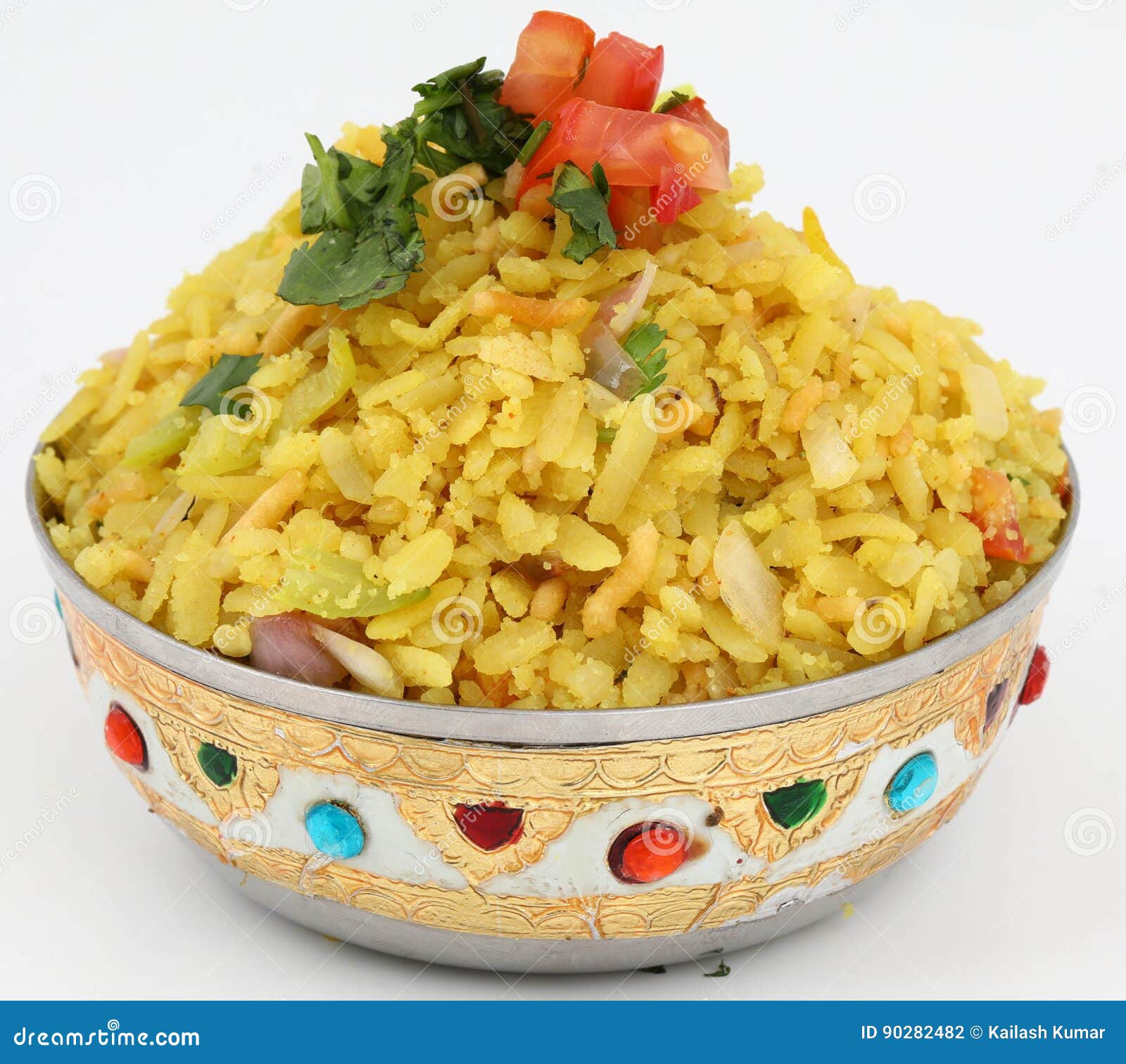 Poha stock photo. Image of pohe, green, potato, salted - 90282482