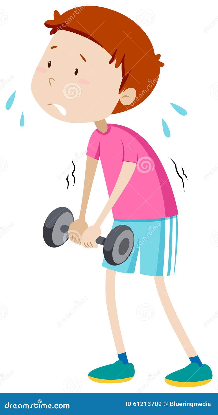 Poids De Levage D'homme Faible Illustration de Vecteur - Illustration ...