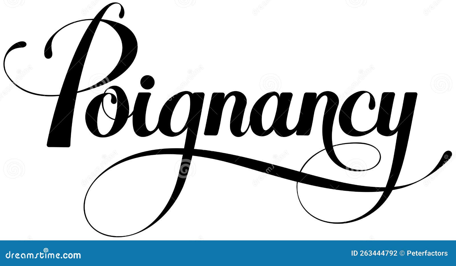 Poignancy - Custom Calligraphy Text Stock Vector - Illustration of ...