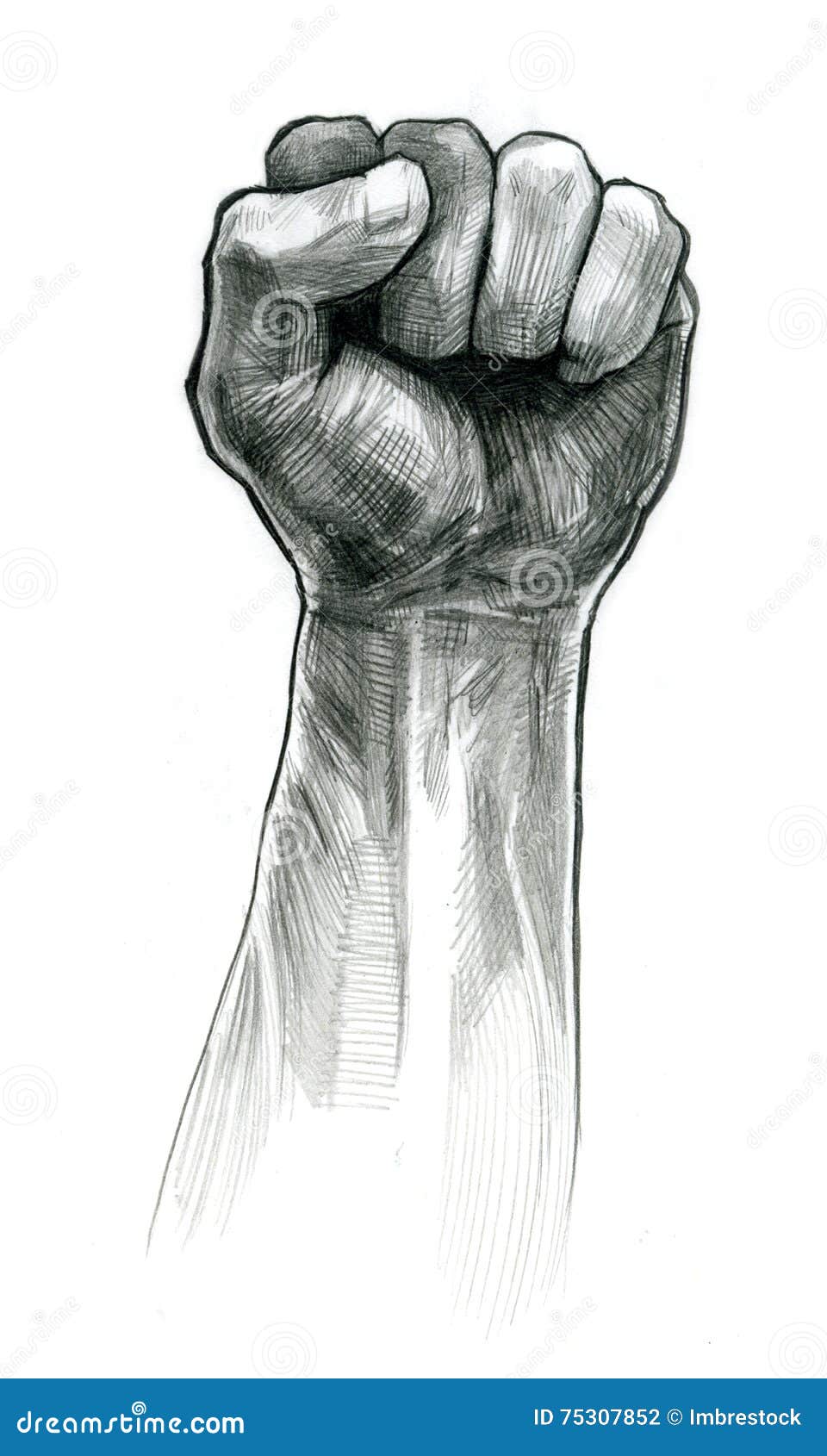 Poing illustration stock. Illustration du fermé, main - 75307852