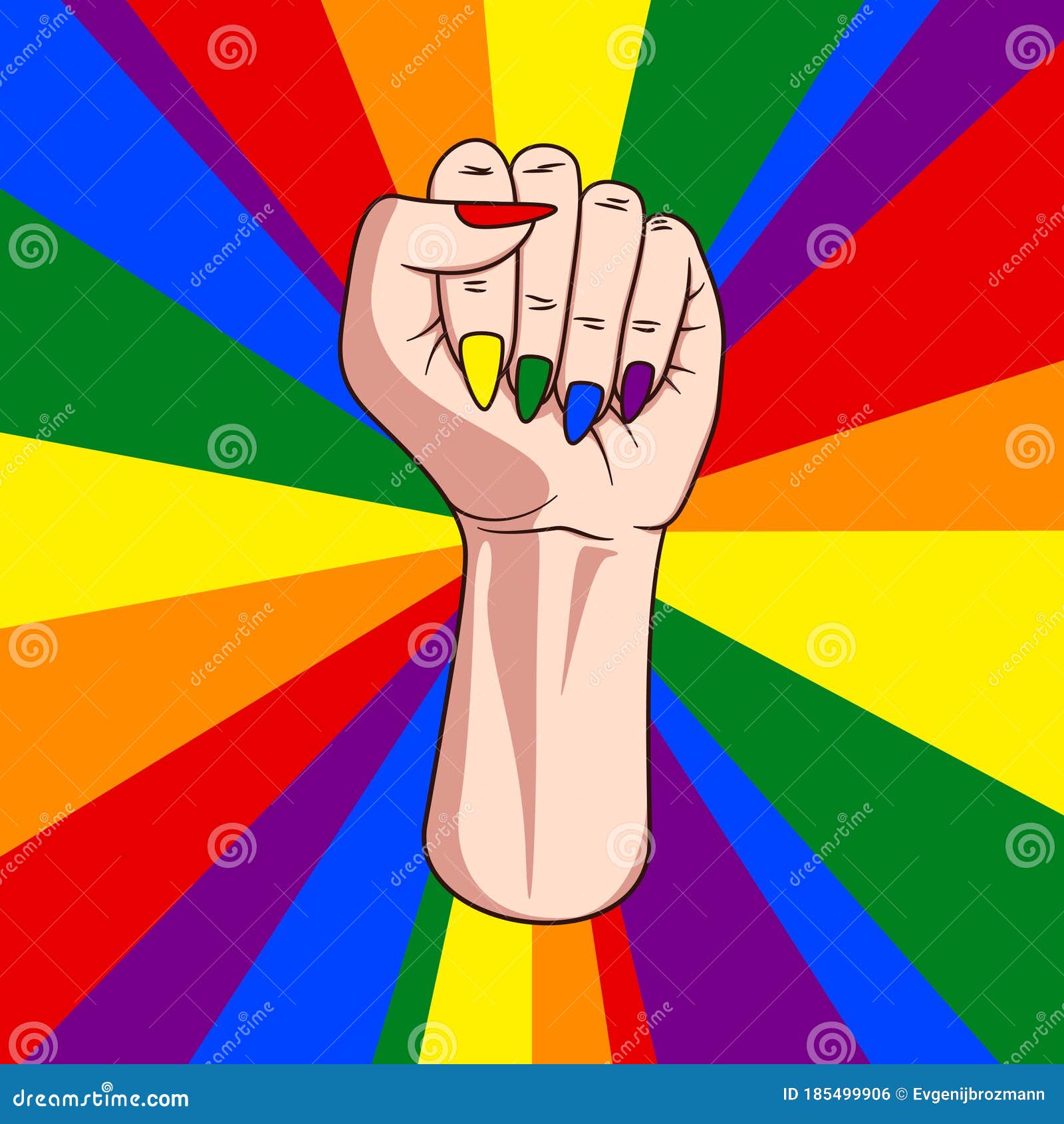 Poing De Fierté Lgbt Symbole De Main Pour Le Genre Et La Liberté