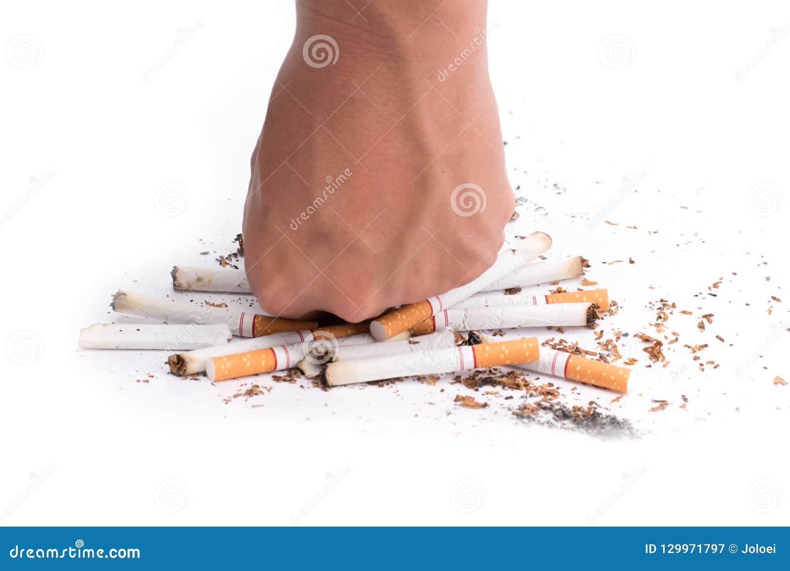 Poing Humain Cassant Des Cigarettes Image stock - Image du humain ...