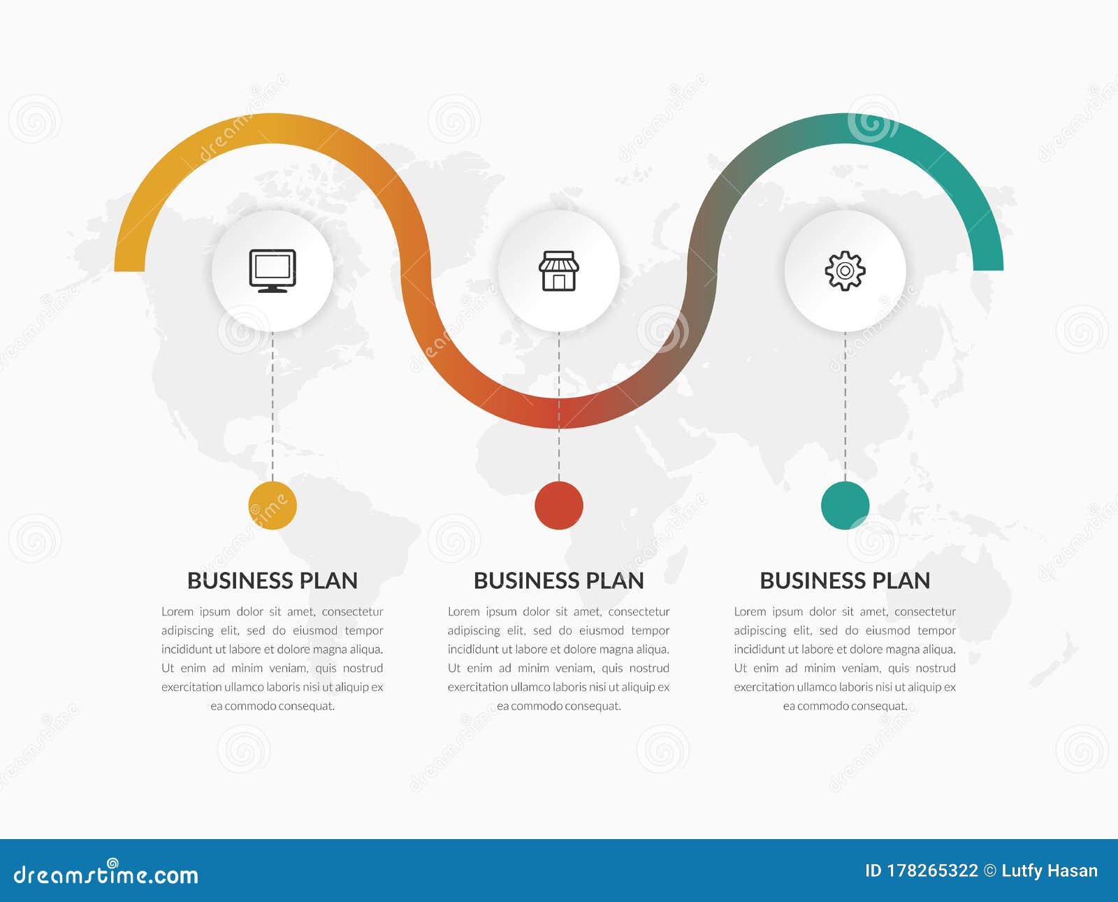 3 Point Abstract List Infographic Element Stock Vector - Illustration ...