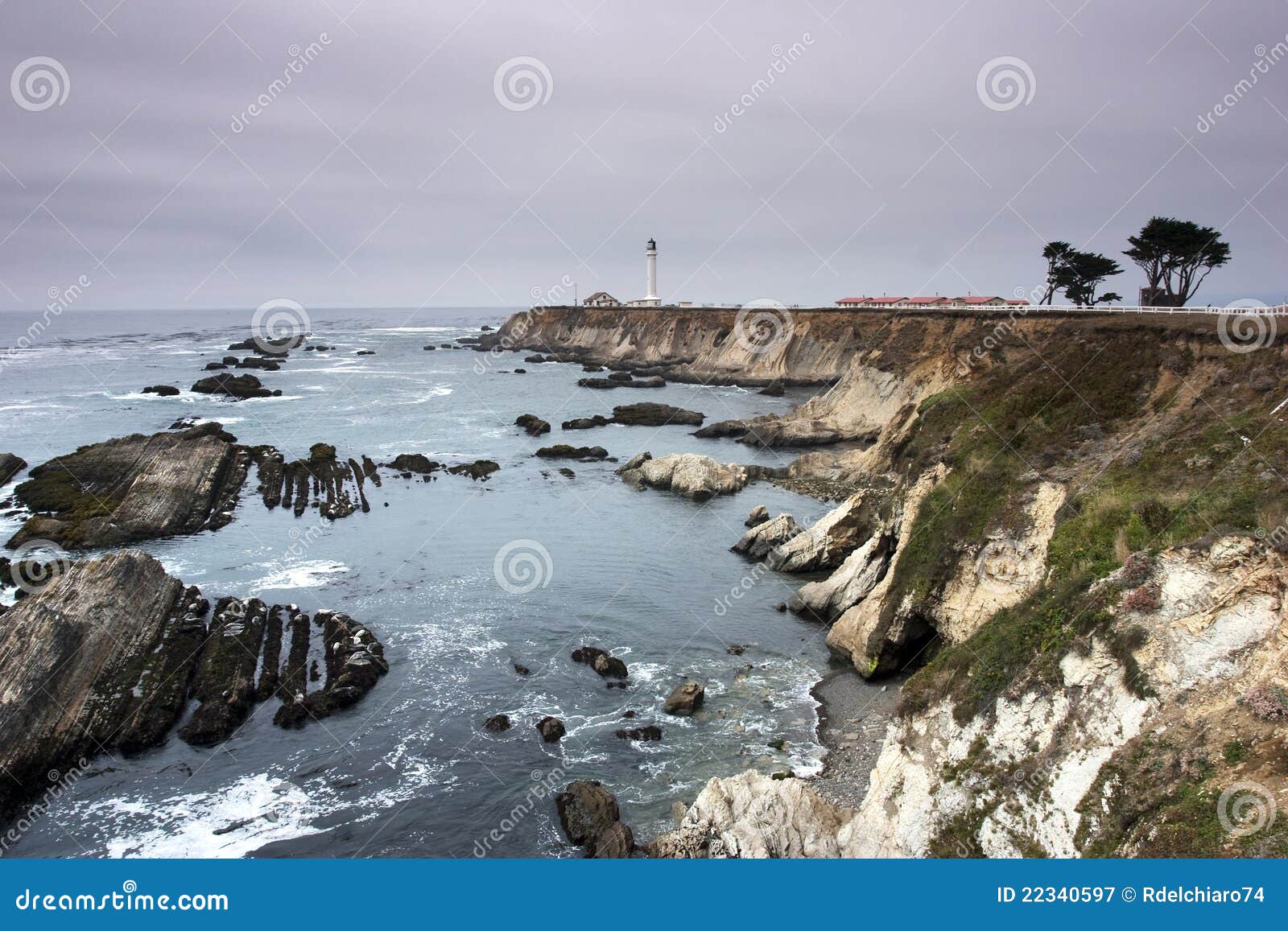 Point arena lighthouse stock image. Image of point, seashore - 22340597