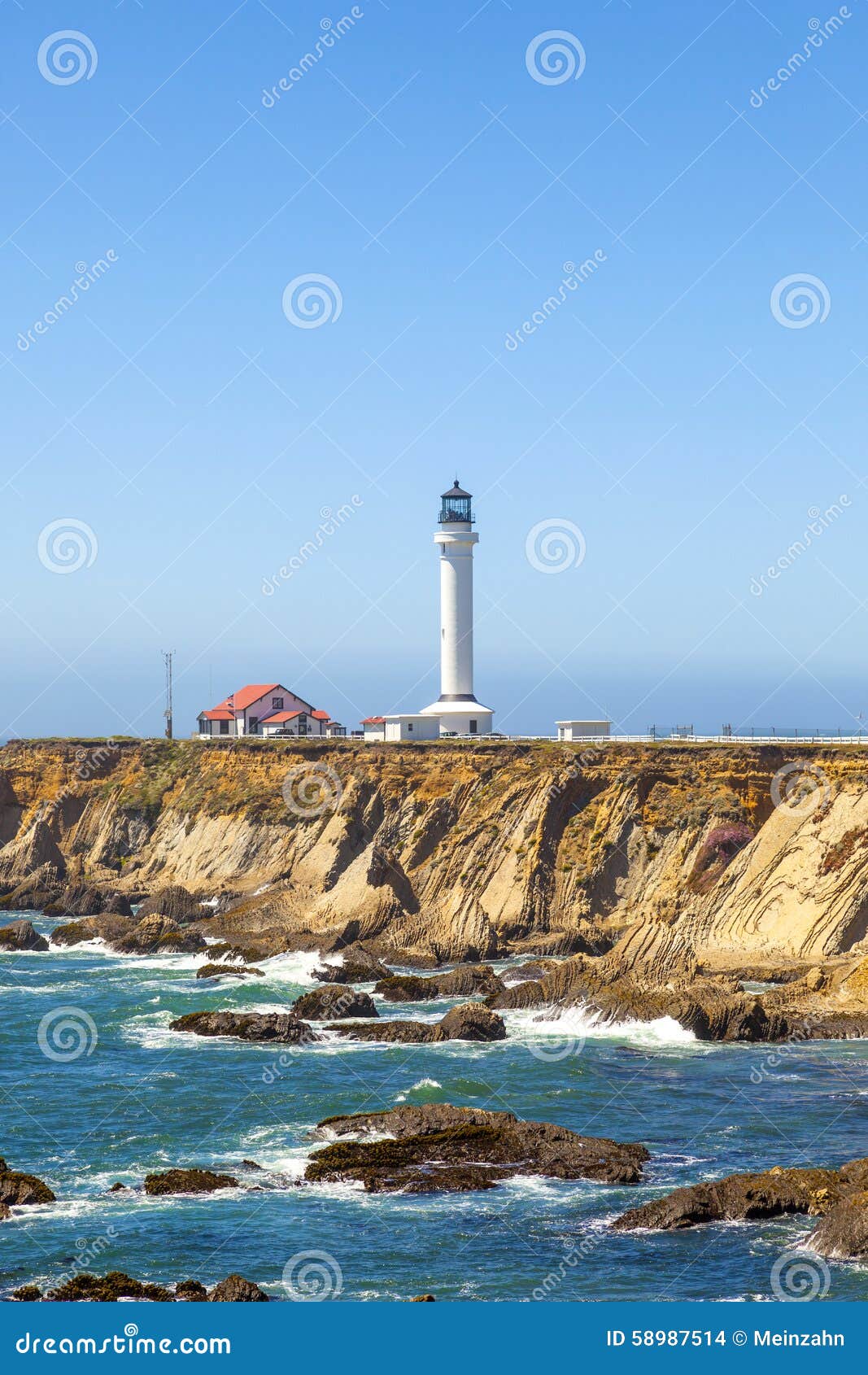 Point Arena Lighthouse in California Stock Photo - Image of building ...