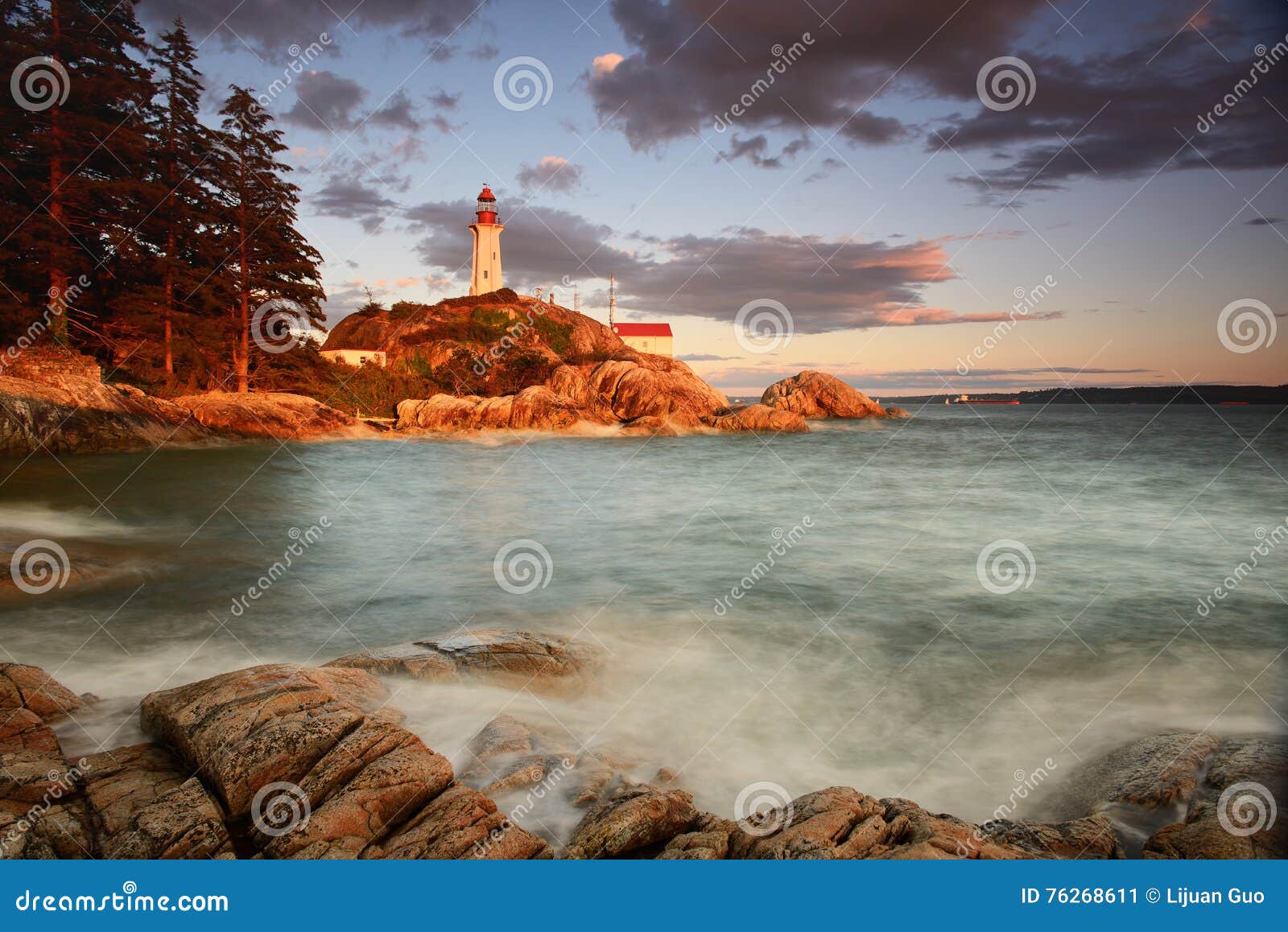 Point Atkinson Lighthouse at Sunset Stock Image - Image of point ...