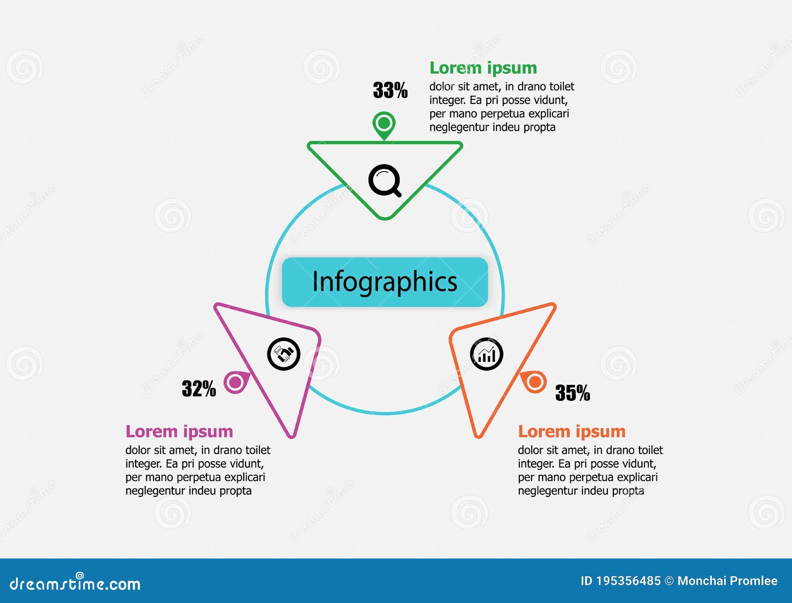 3 Point Banner Design Template Icon Flow Chart Graphic. Planning ...