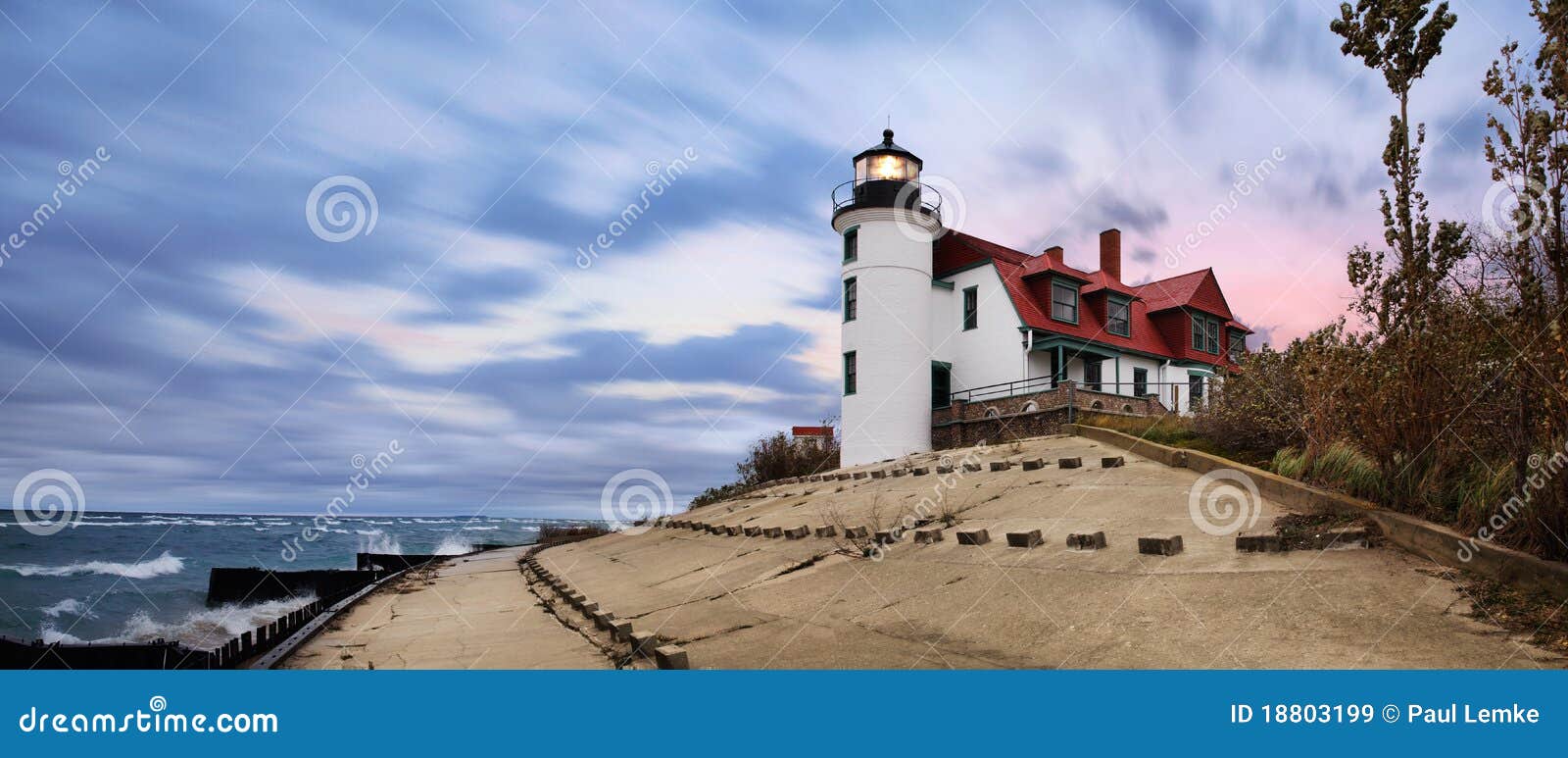 Point Betsie Lighthouse stock image. Image of seascape - 18803199