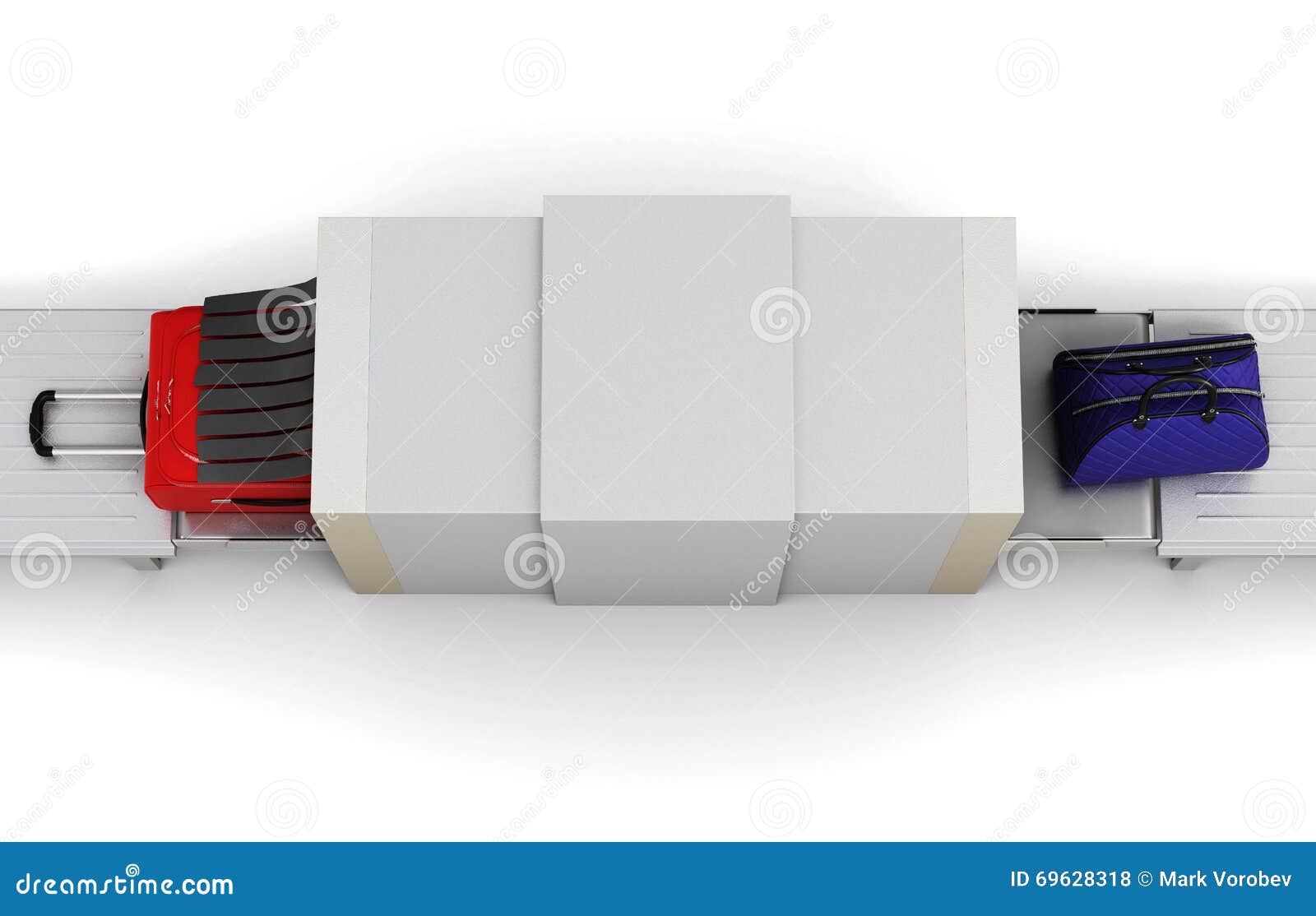 Point of Checking the Luggage Scanner. Top View Stock Illustration ...
