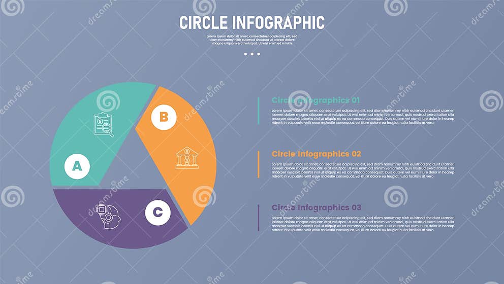 3 Point Circle Infographic Stage or Step Template with Circular Cycle ...