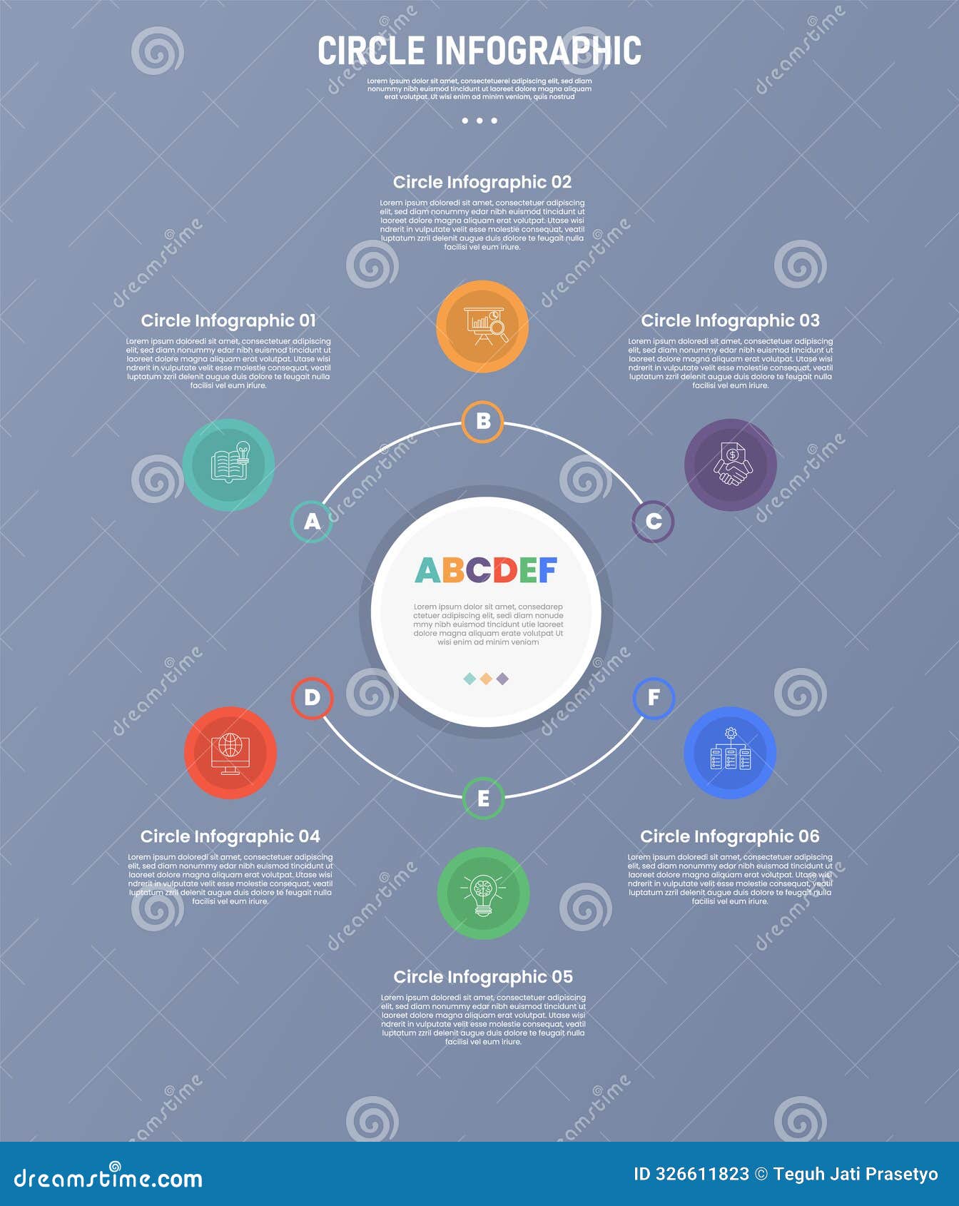 3 Point Circle Infographic Stage Or Step Template With Big Piechart ...