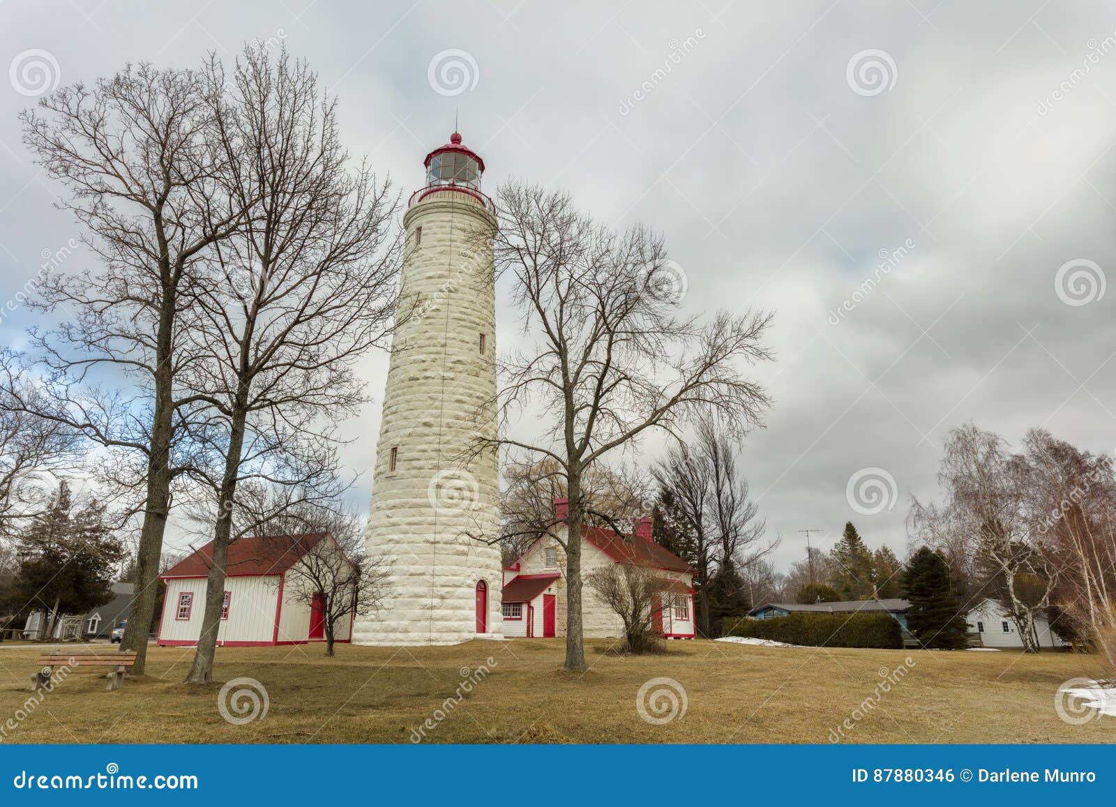 Point Clark Lighthouse stock photo. Image of lake, historic - 87880346