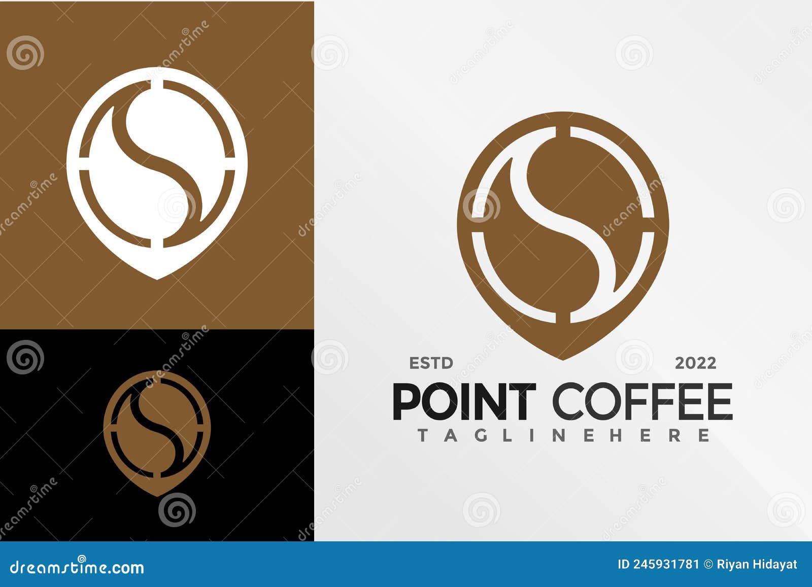 Point Coffee Shop Logo Design Vector Illustration Template Stock Vector ...