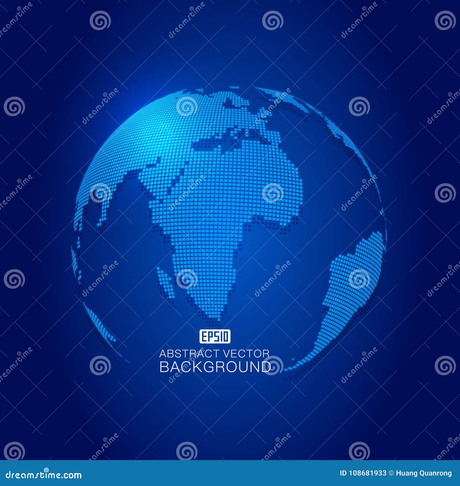 Point Composed of the Earth Glow Technology Background, Blue Technology ...