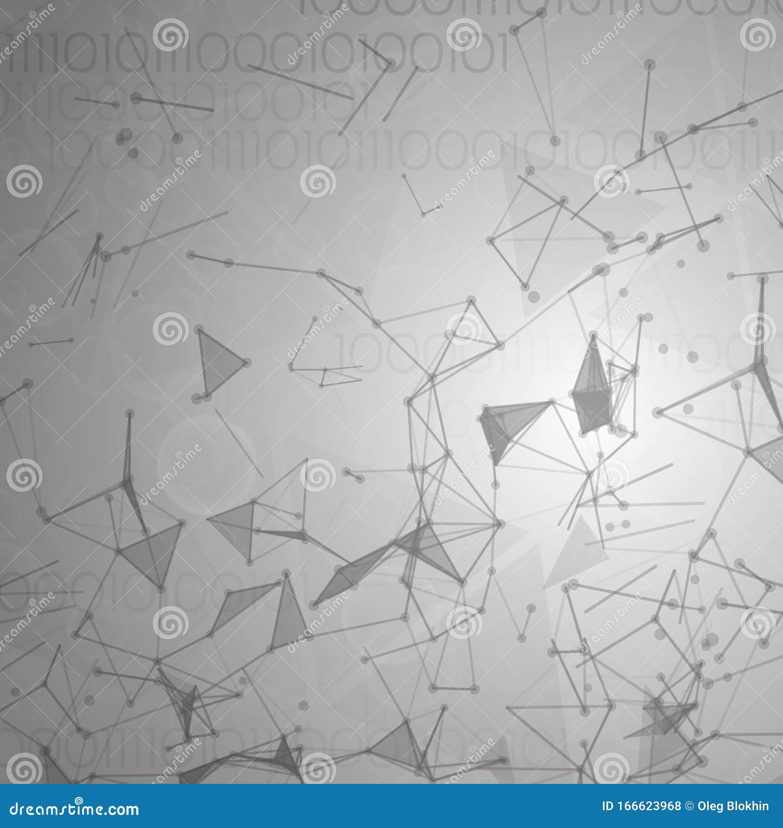 Point Connected by a Line To the Network. Monochrome Plexus Abstract ...