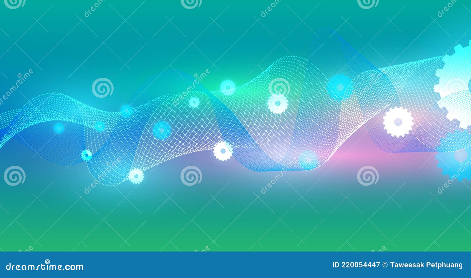 Point Curve Pattern Flow with the Wheel on a Blue Green Background ...