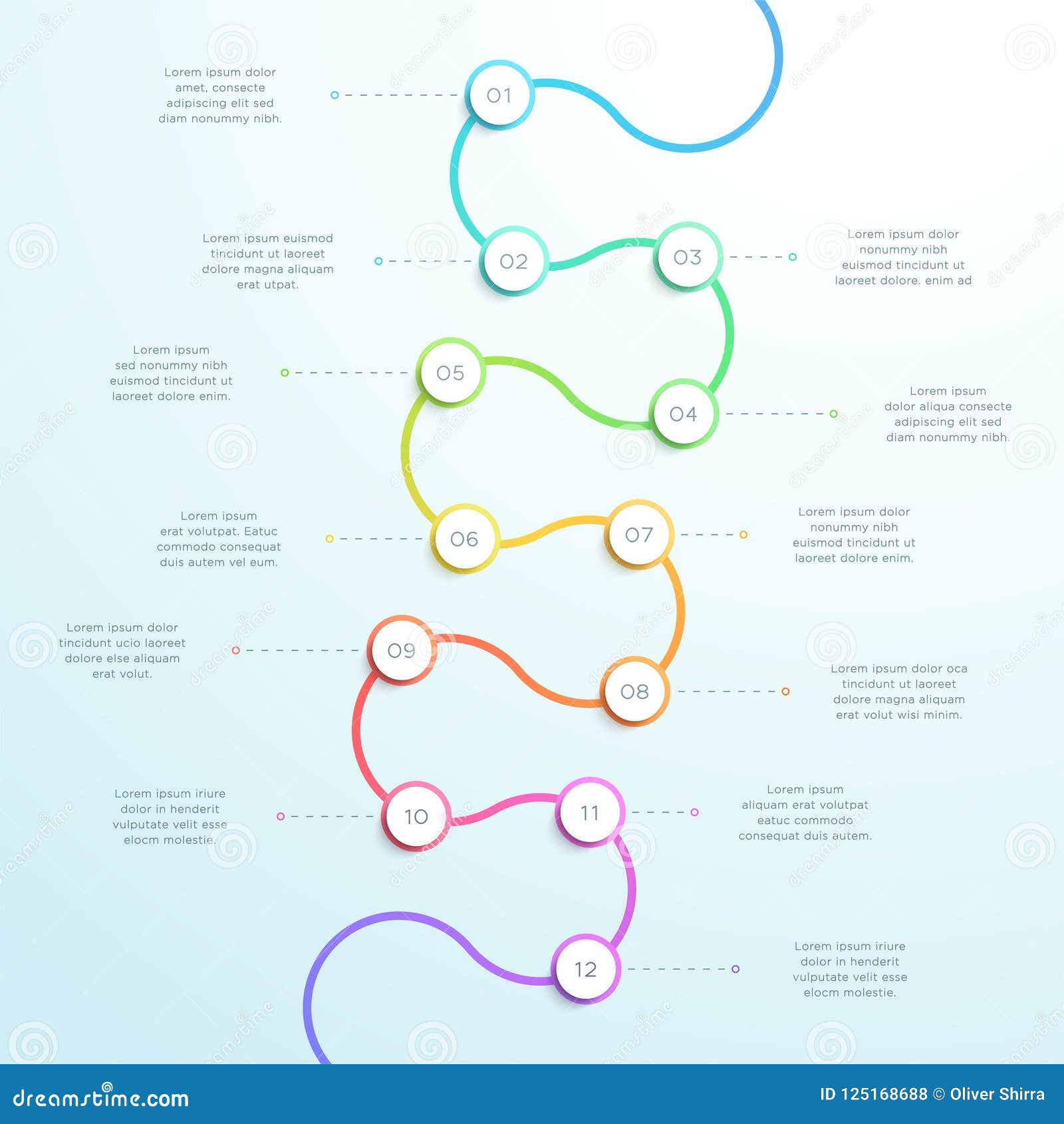 Infographic Curved Timeline Template Vector Illustration ...