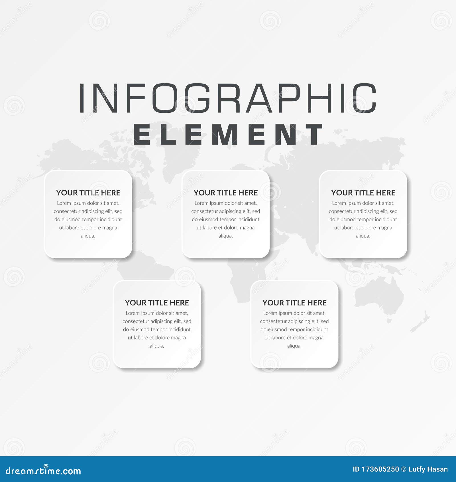 5 Point 3D Infographic Vector Template for Business Stock Illustration ...