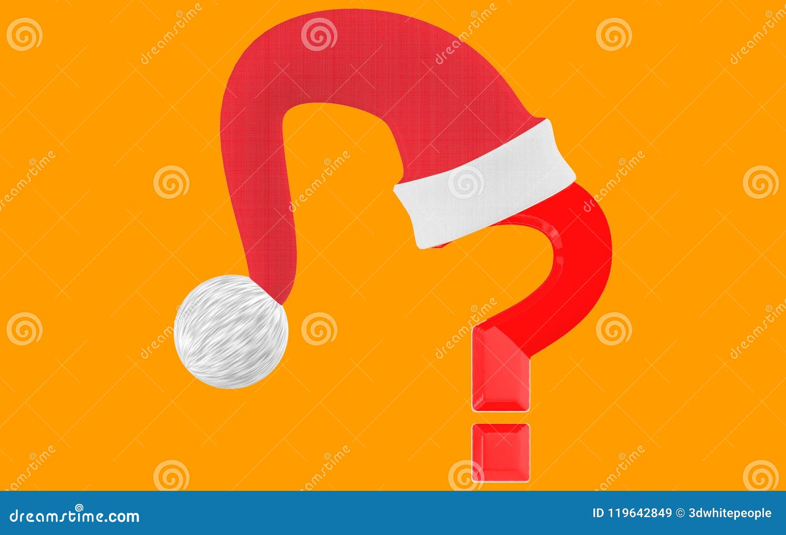 Point D'interrogation 3d Et Chapeau De Santa Illustration Stock ...