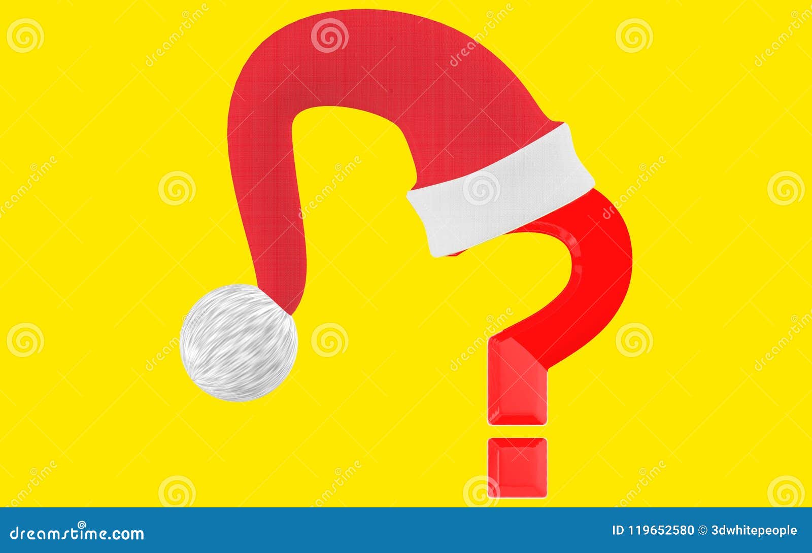 Point D'interrogation 3d Et Chapeau De Santa Illustration Stock ...
