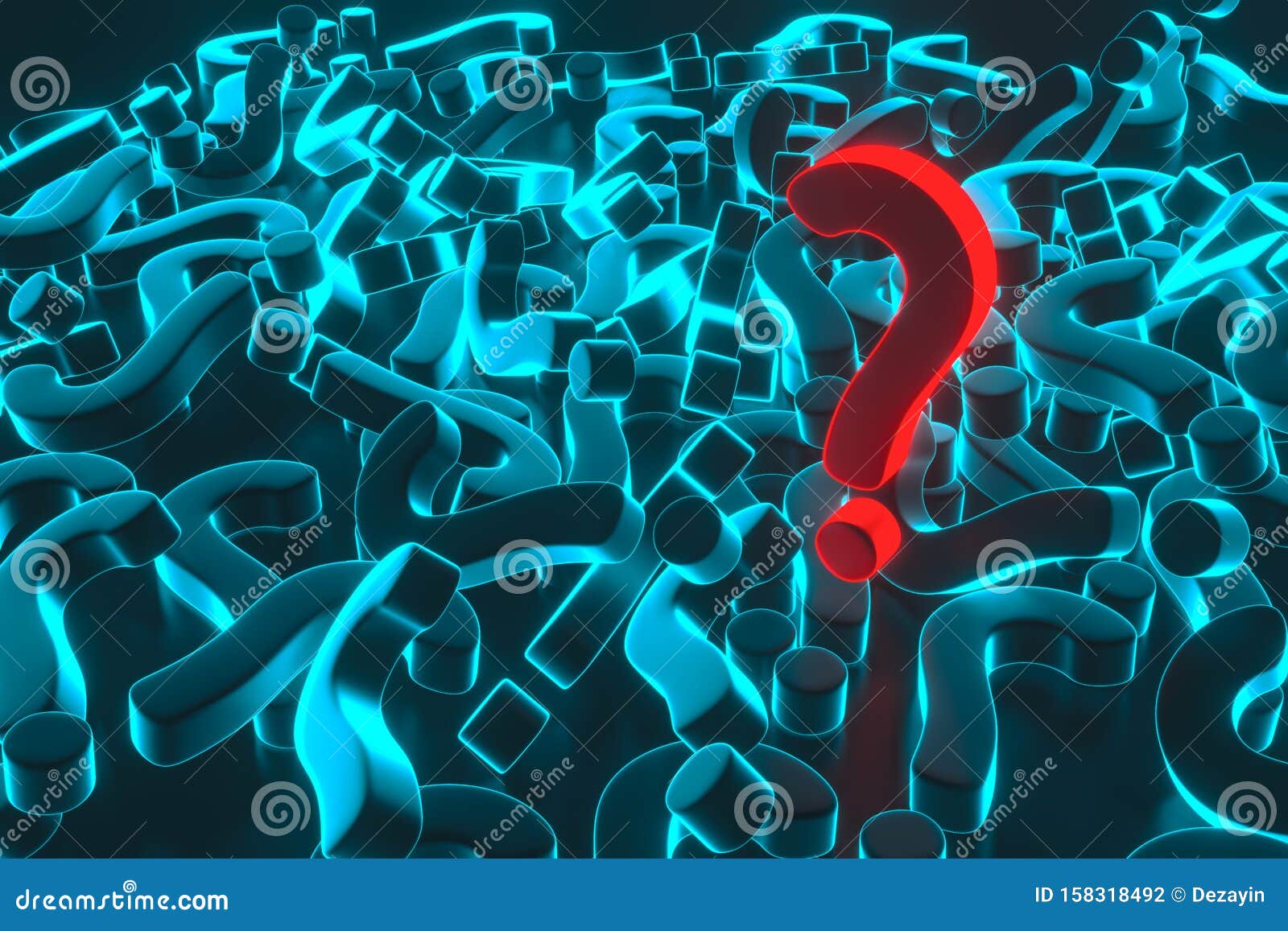 Point D'interrogation Rouge Sur Une Montagne De Points D'interrogation ...