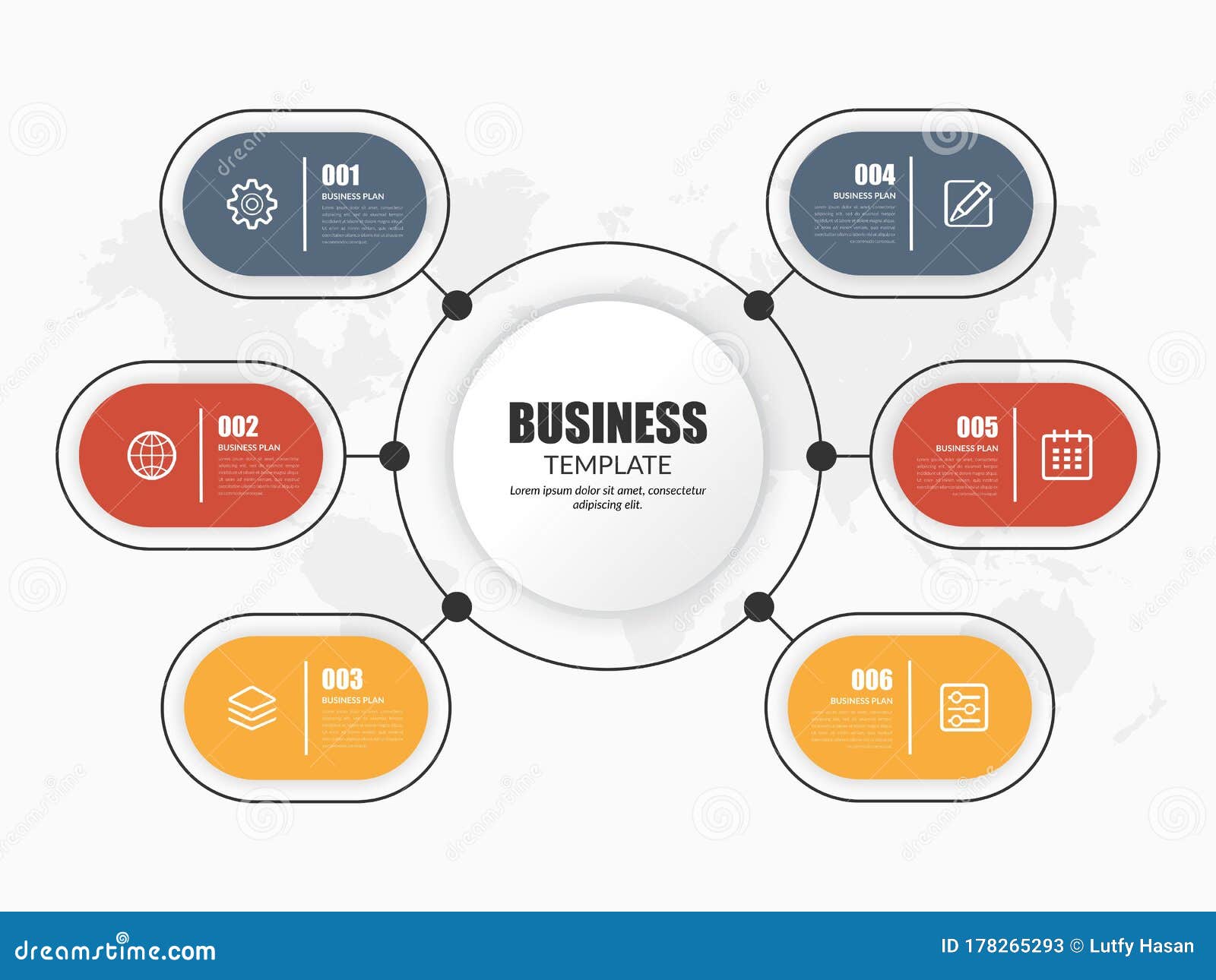 6 Point 3D Shape Infographic Element for Business Stock Vector ...