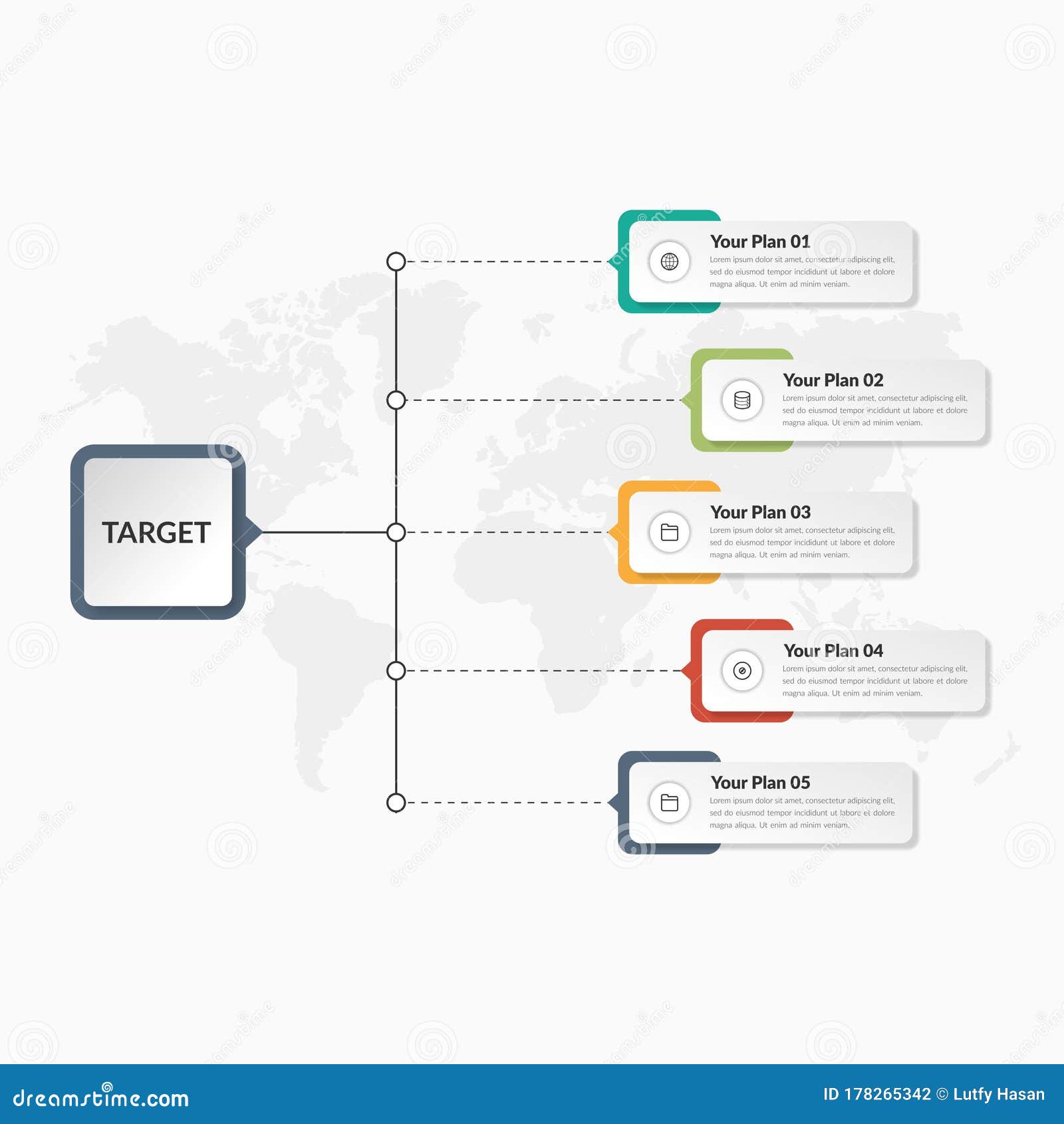 5 Point 3D Shape Infographic Element for Business Stock Vector ...