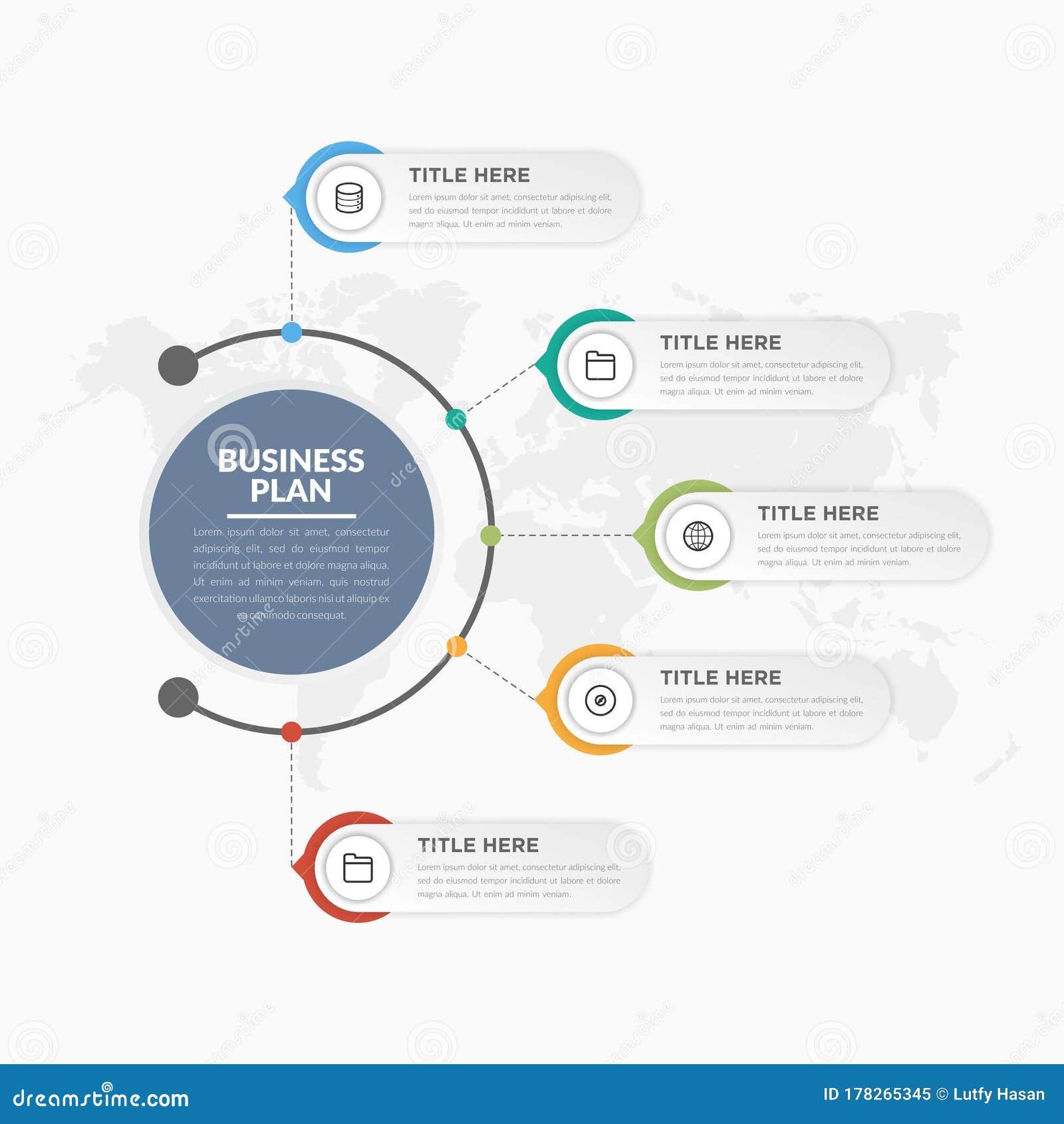 5 Point 3D Shape Infographic Element for Business Stock Vector ...