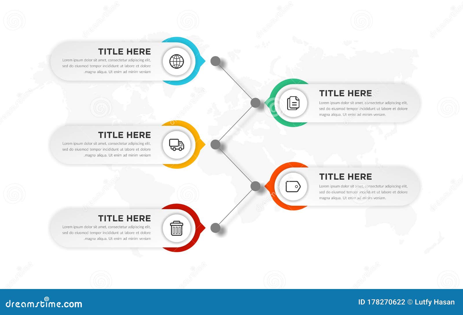 6 Point 3D Shape Infographic Element for Business Stock Illustration ...