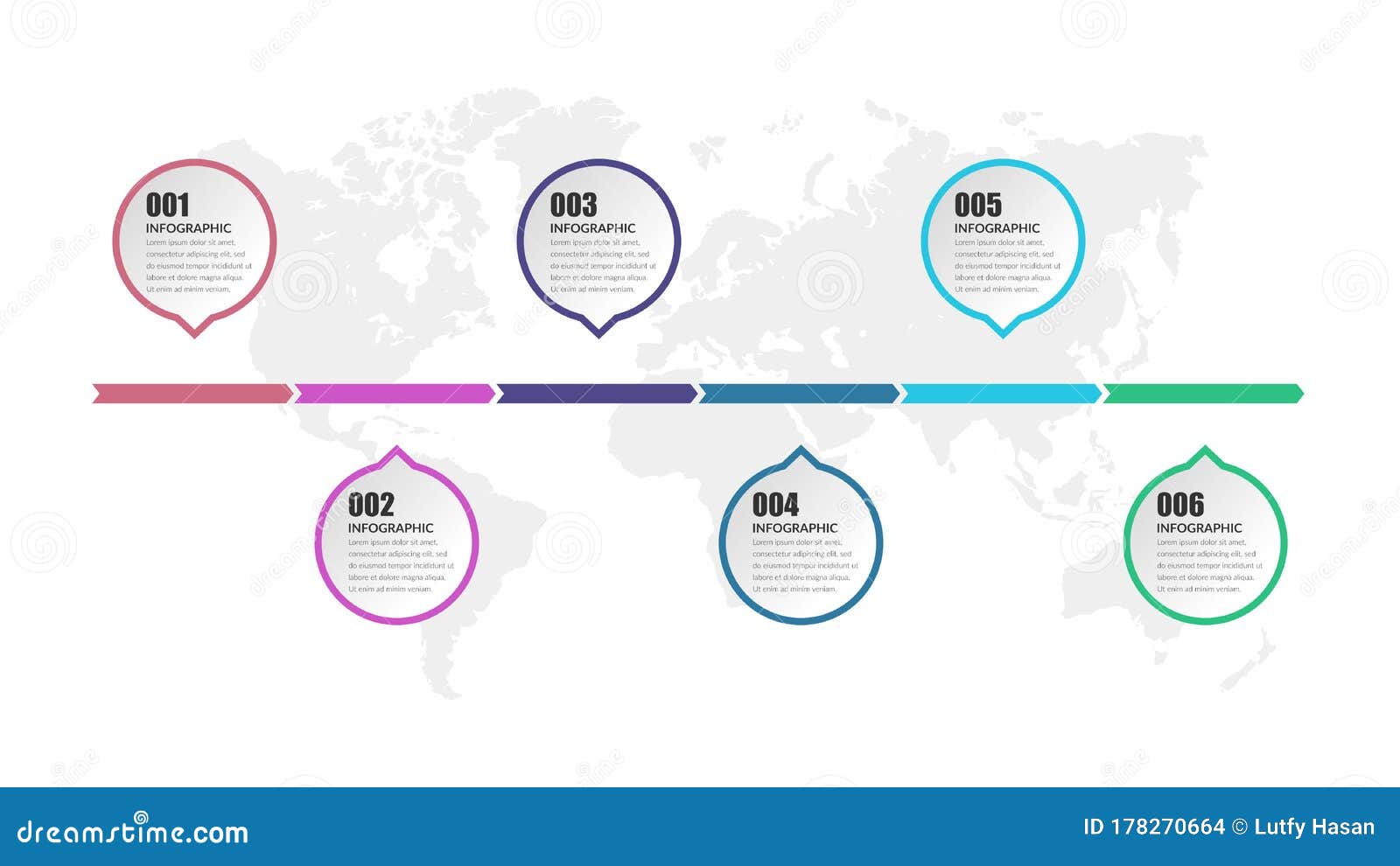 6 Point 3D Shape Infographic Element for Business Stock Illustration ...