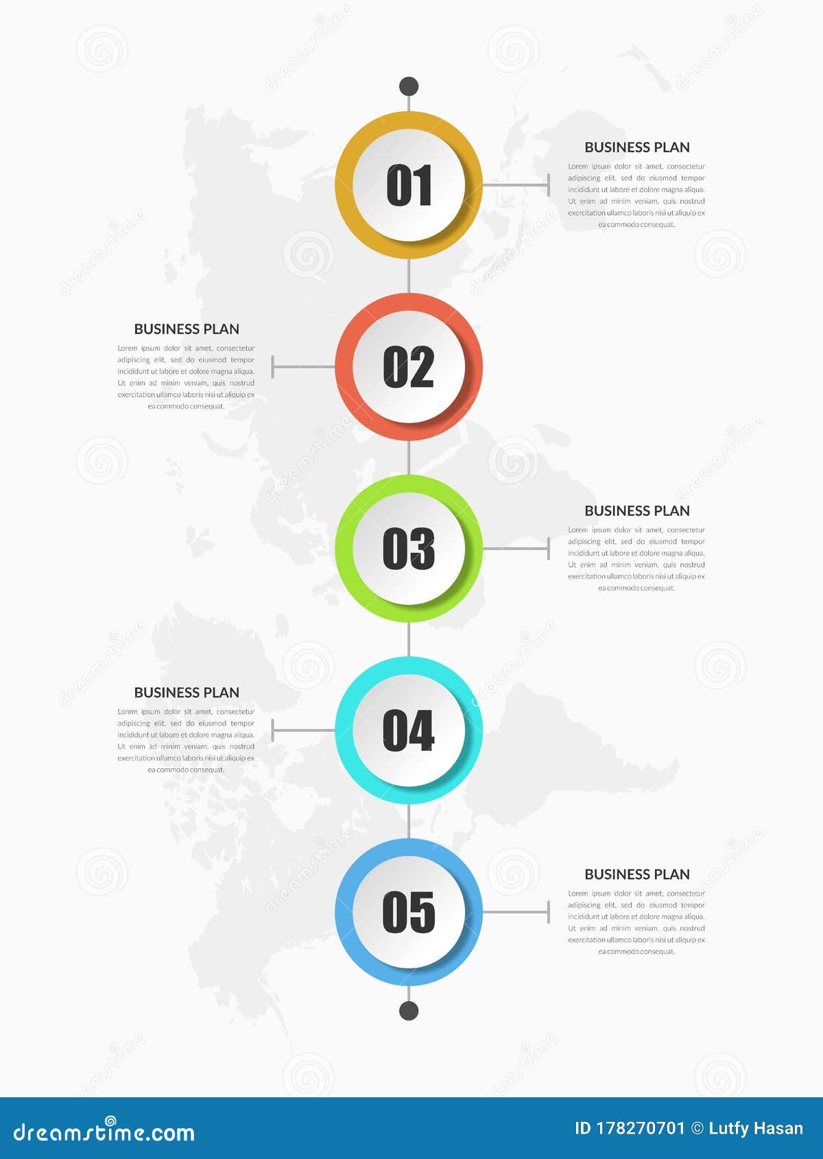 5 Point 3D Shape Infographic Element for Business Stock Illustration ...