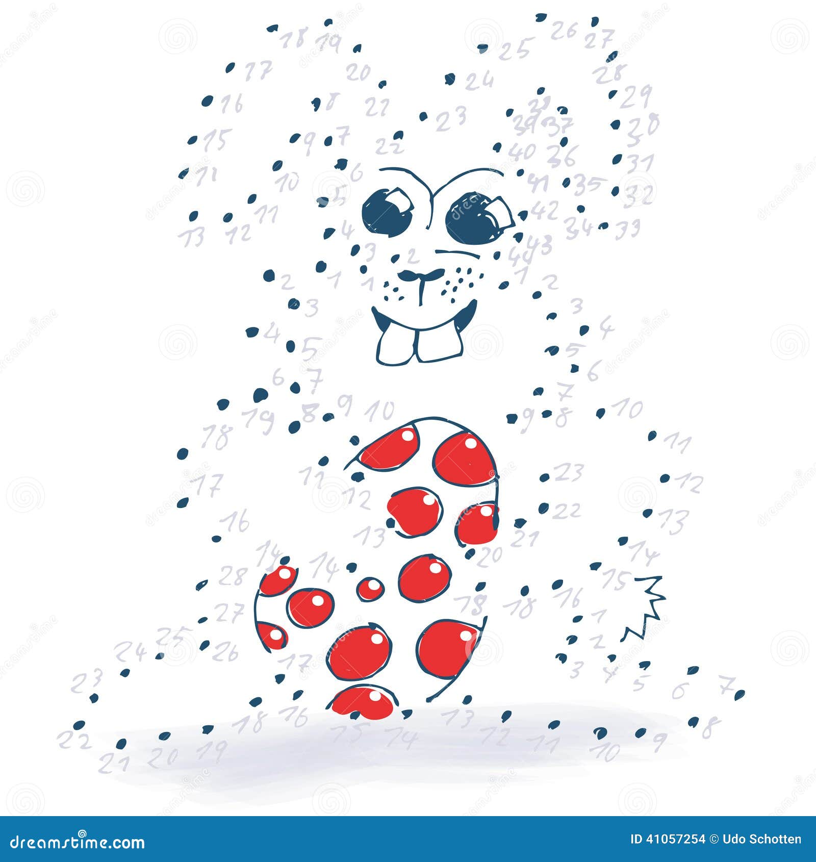 Point Drawing And Coloring Page With Bunny Vector Illustration ...