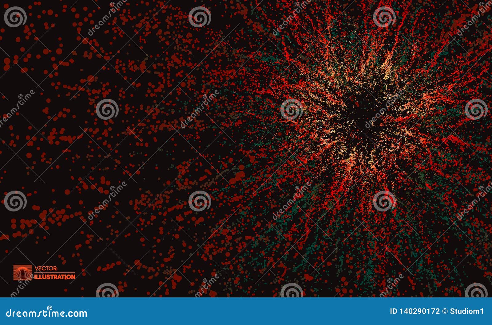Point Explode. Array with Dynamic Emitted Particles. 3d Technology ...