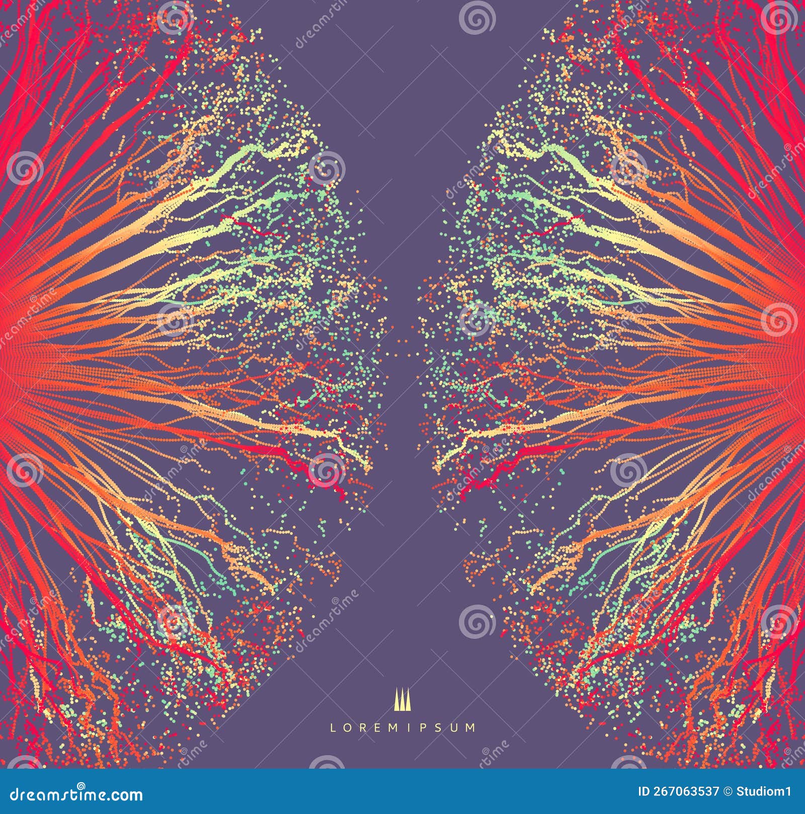 Point Explode. Array with Dynamic Emitted Particles. 3d Technology ...