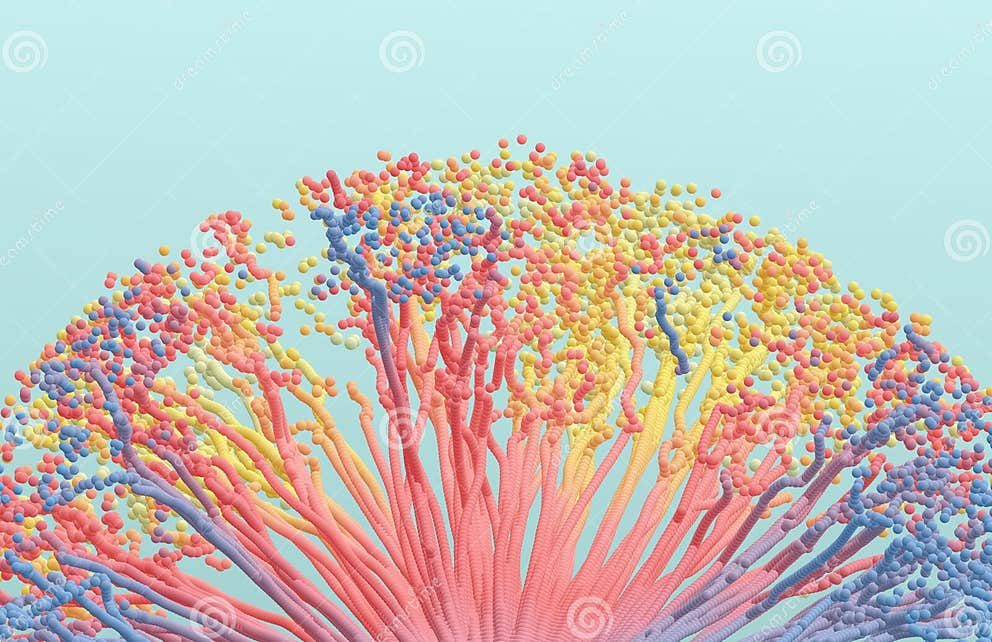 Point Explode. Array with Dynamic Emitted Particles. 3d Technology ...