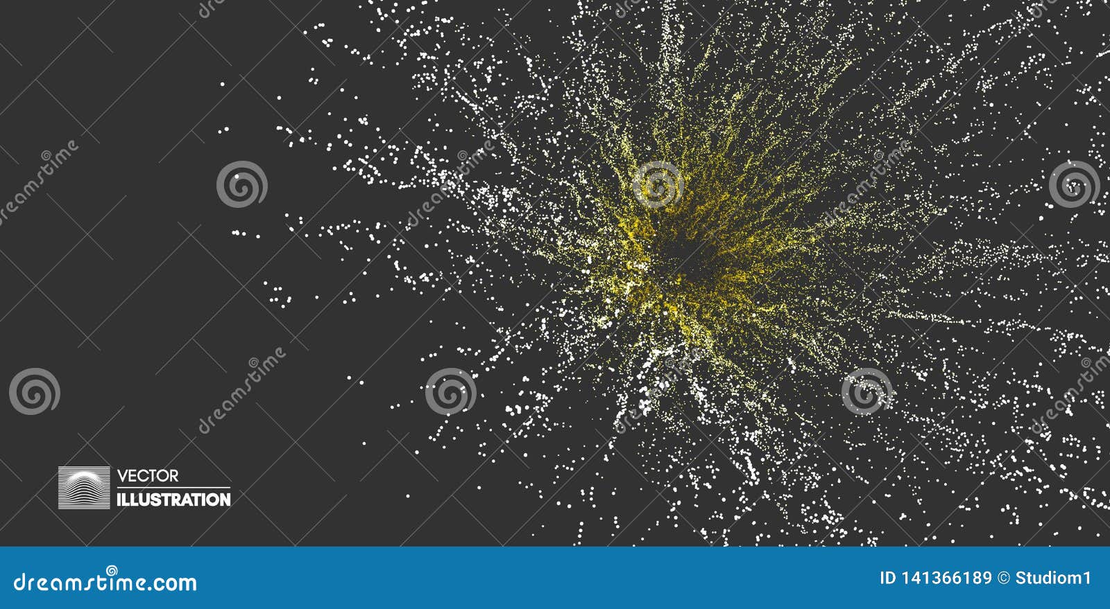 Point Explode. Array with Dynamic Emitted Particles. 3d Technology ...