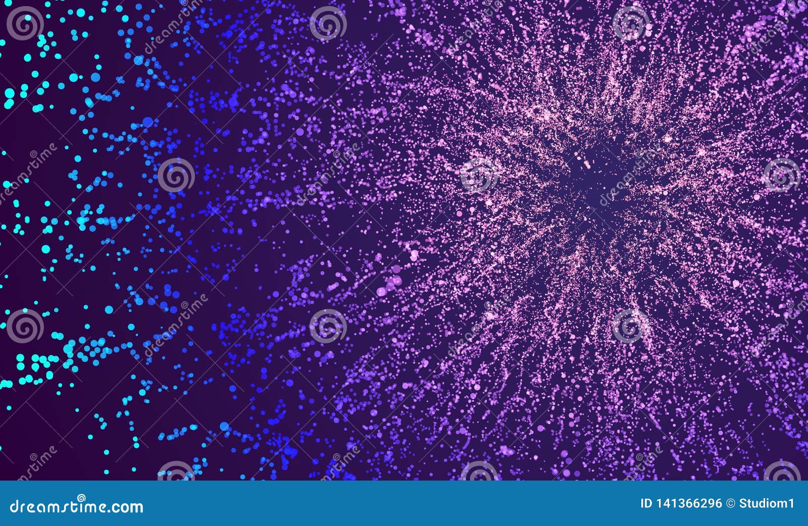 Point Explode. Array with Dynamic Emitted Particles. 3d Technology ...