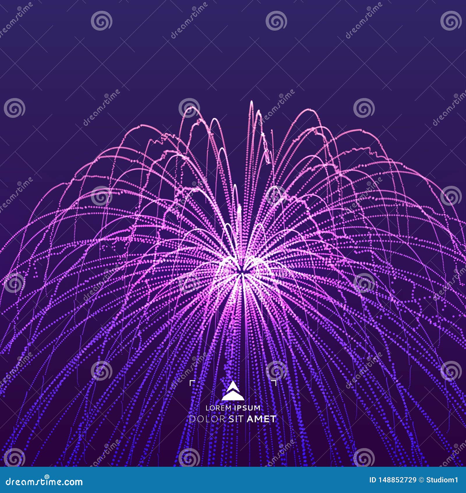 Point Explode. Array with Dynamic Emitted Particles. 3d Technology ...