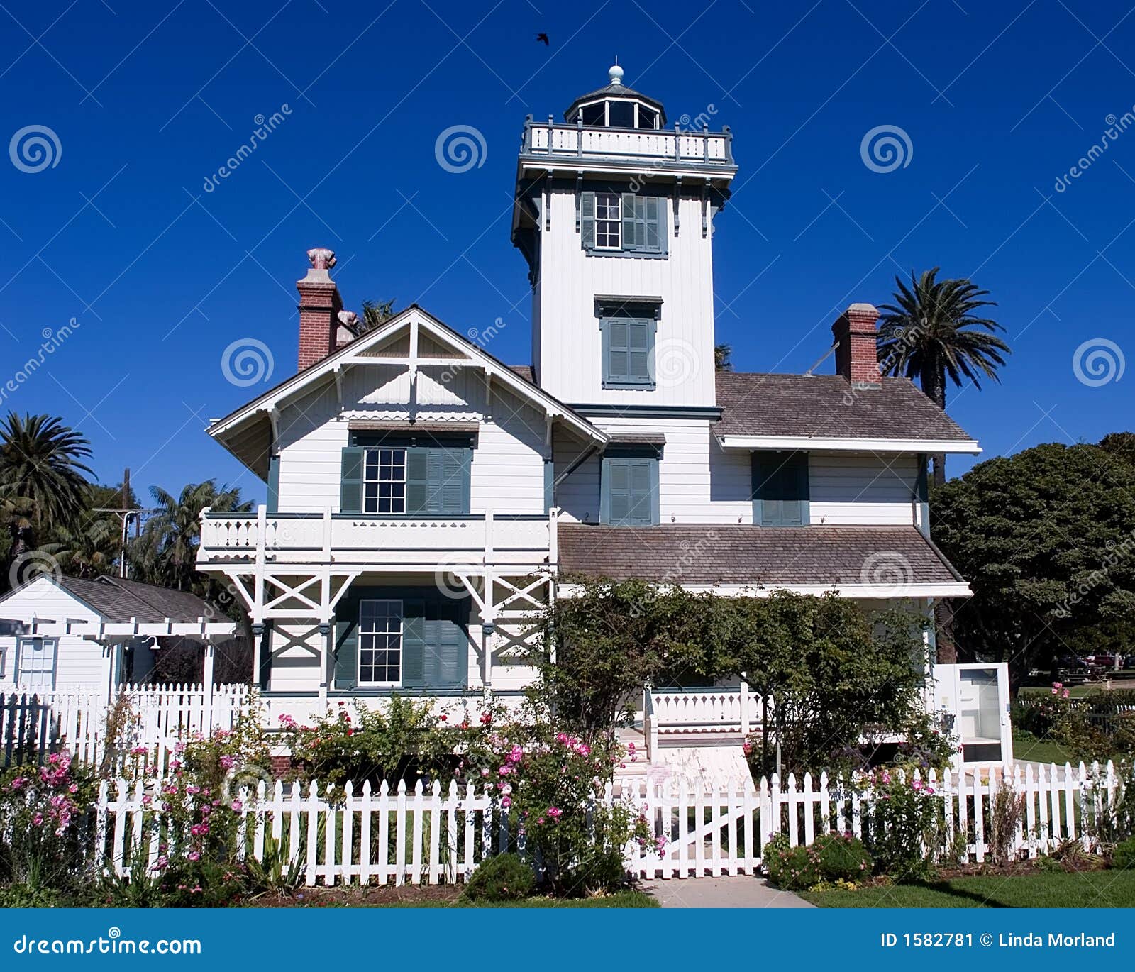 Point Fermin lighthouse stock image. Image of quaint, blueish - 1582781