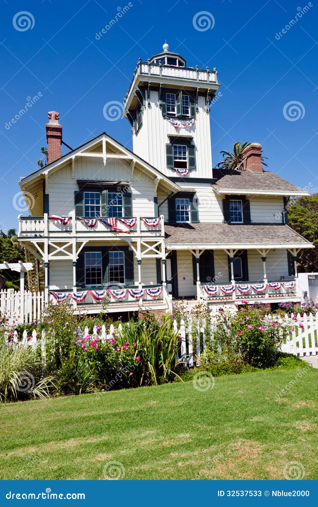 Point Fermin Lighthouse stock image. Image of line, historic - 32537533