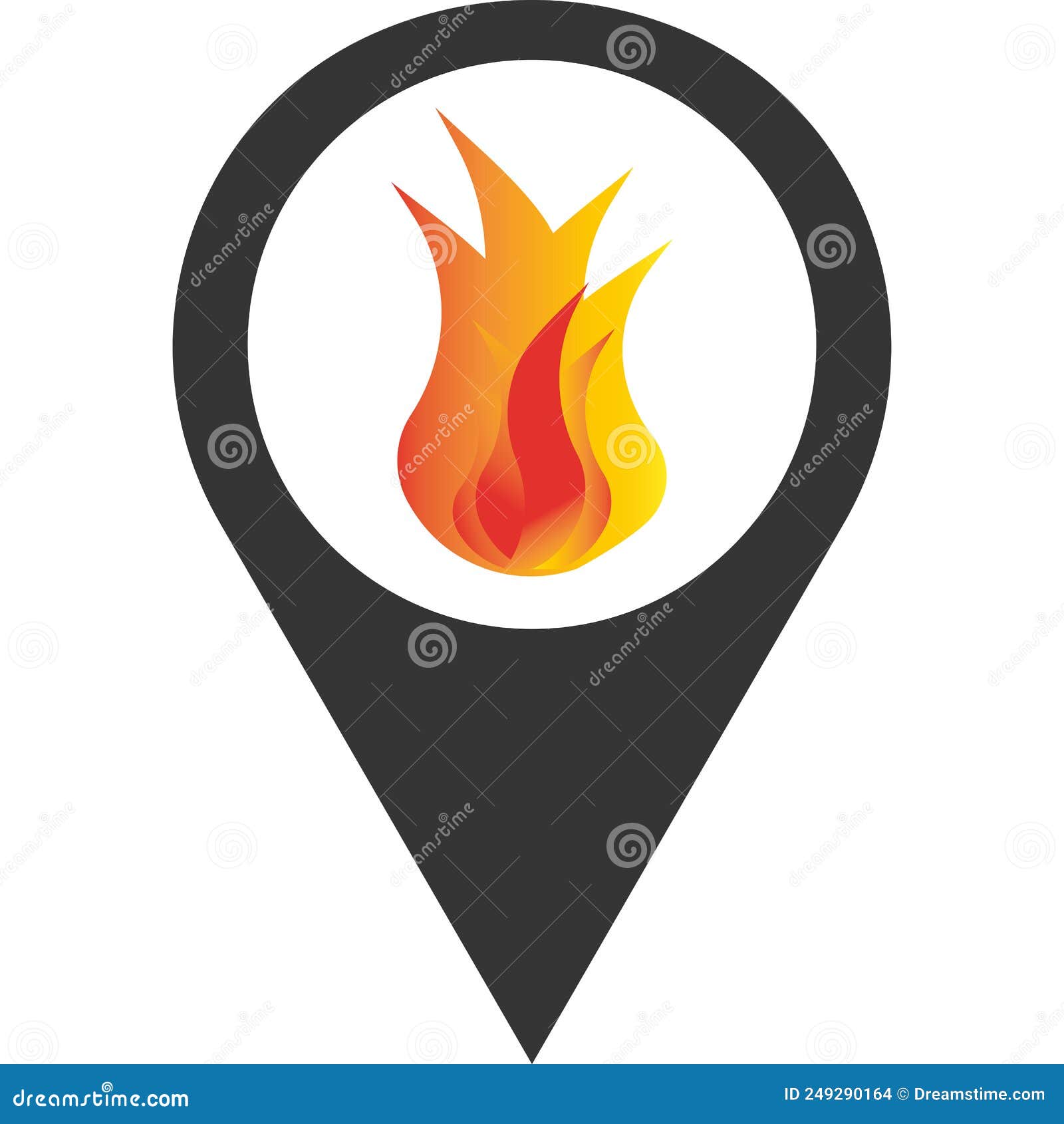 A Point on the Fire Map. Fire Indicator Stock Vector - Illustration of ...