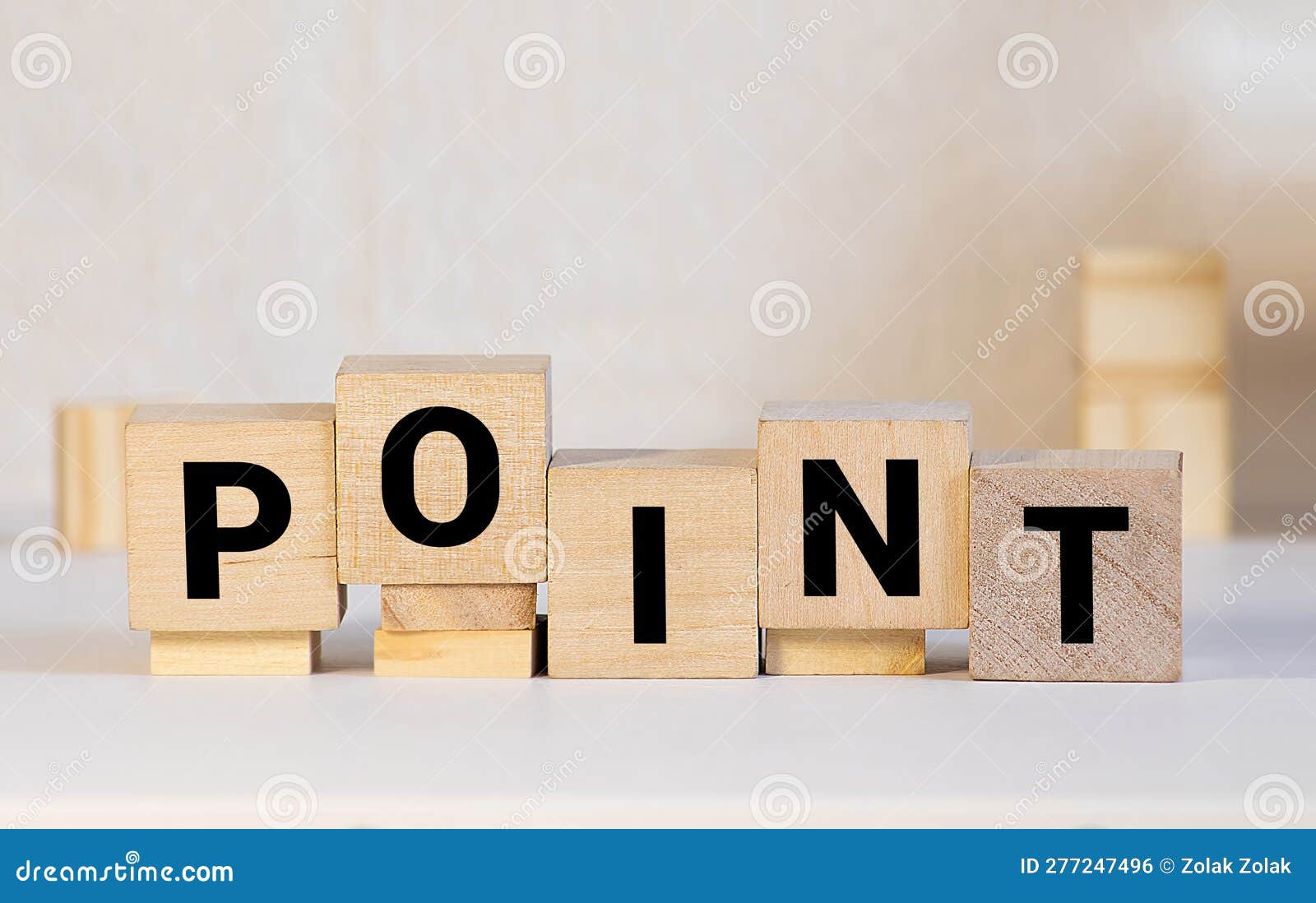 Point Five Wooden Blocks with POINT Text of Concept and a Light Bulb ...