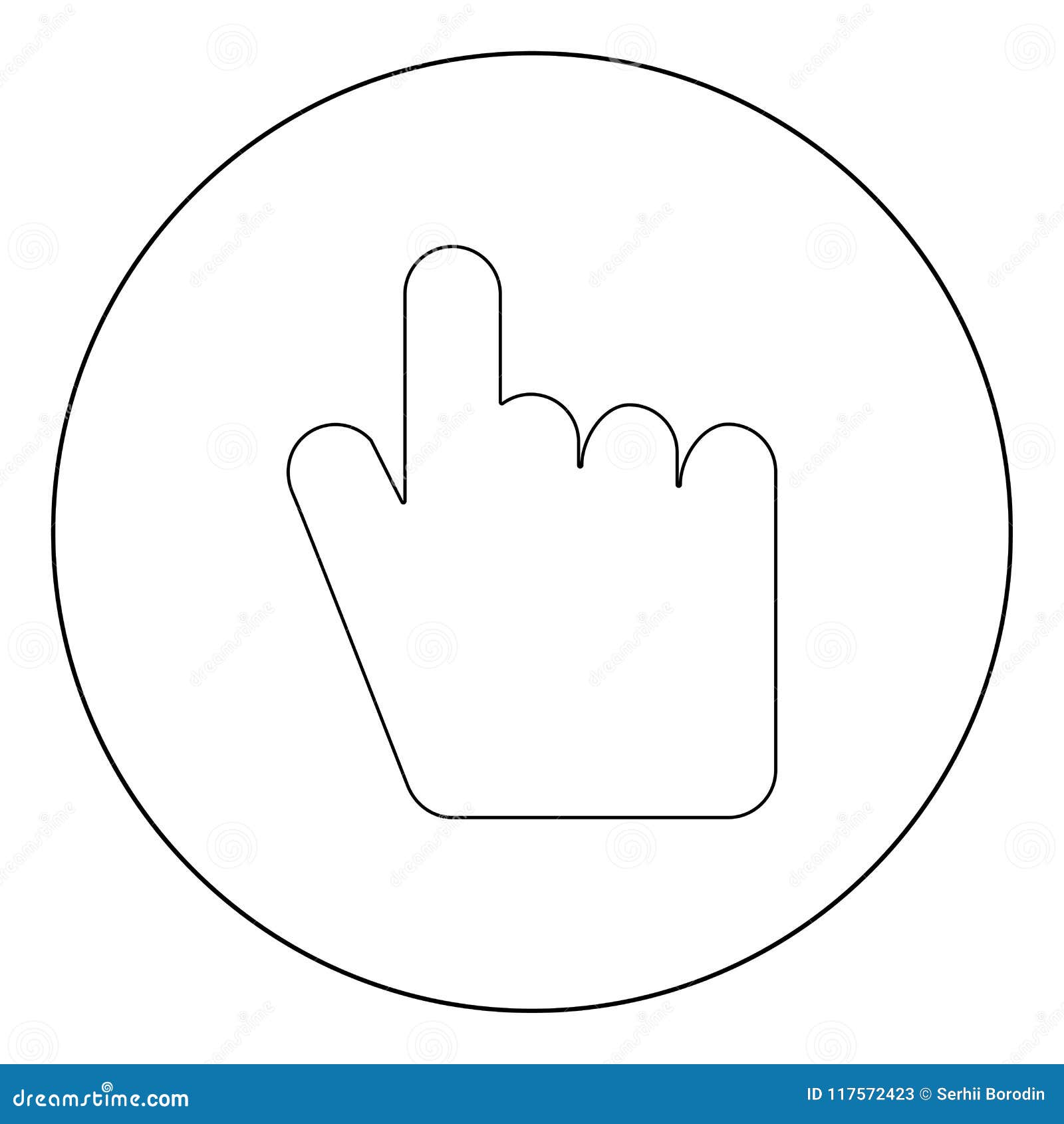 Point Hand Icon Black Color in Circle Stock Vector - Illustration of ...